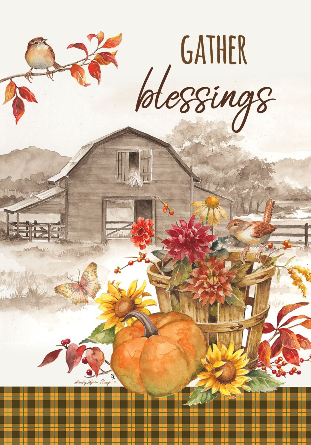 Fall Barn Flag, Farmhouse Barn, Double Sided Flag, Farmhouse Fall ...