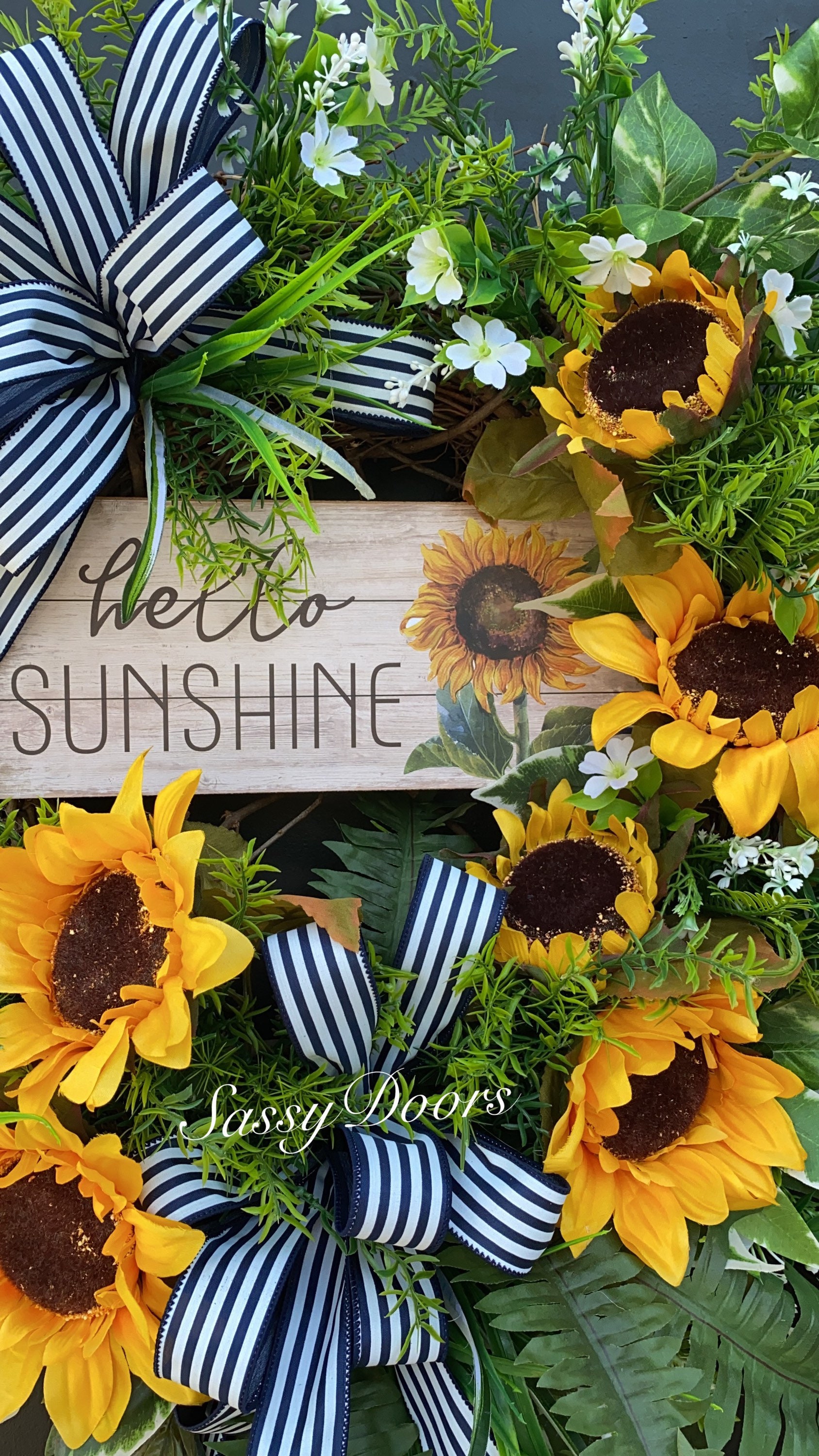 Summer Sunflower Wreath, Housewarming Gift, Summer Wreath, Sunflower ...