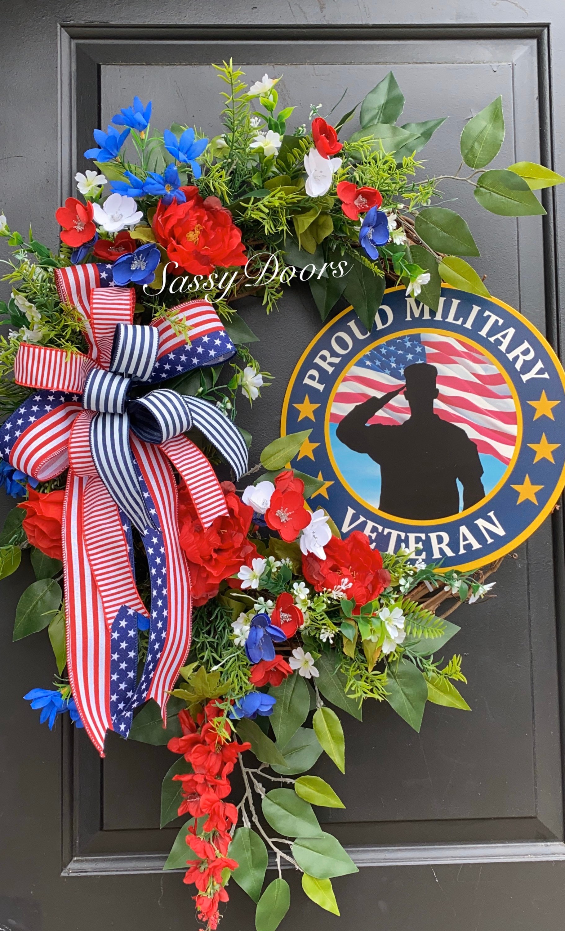 Military Veterans Wreath, Patriotic Wreath, Memorial Day Wreath ...