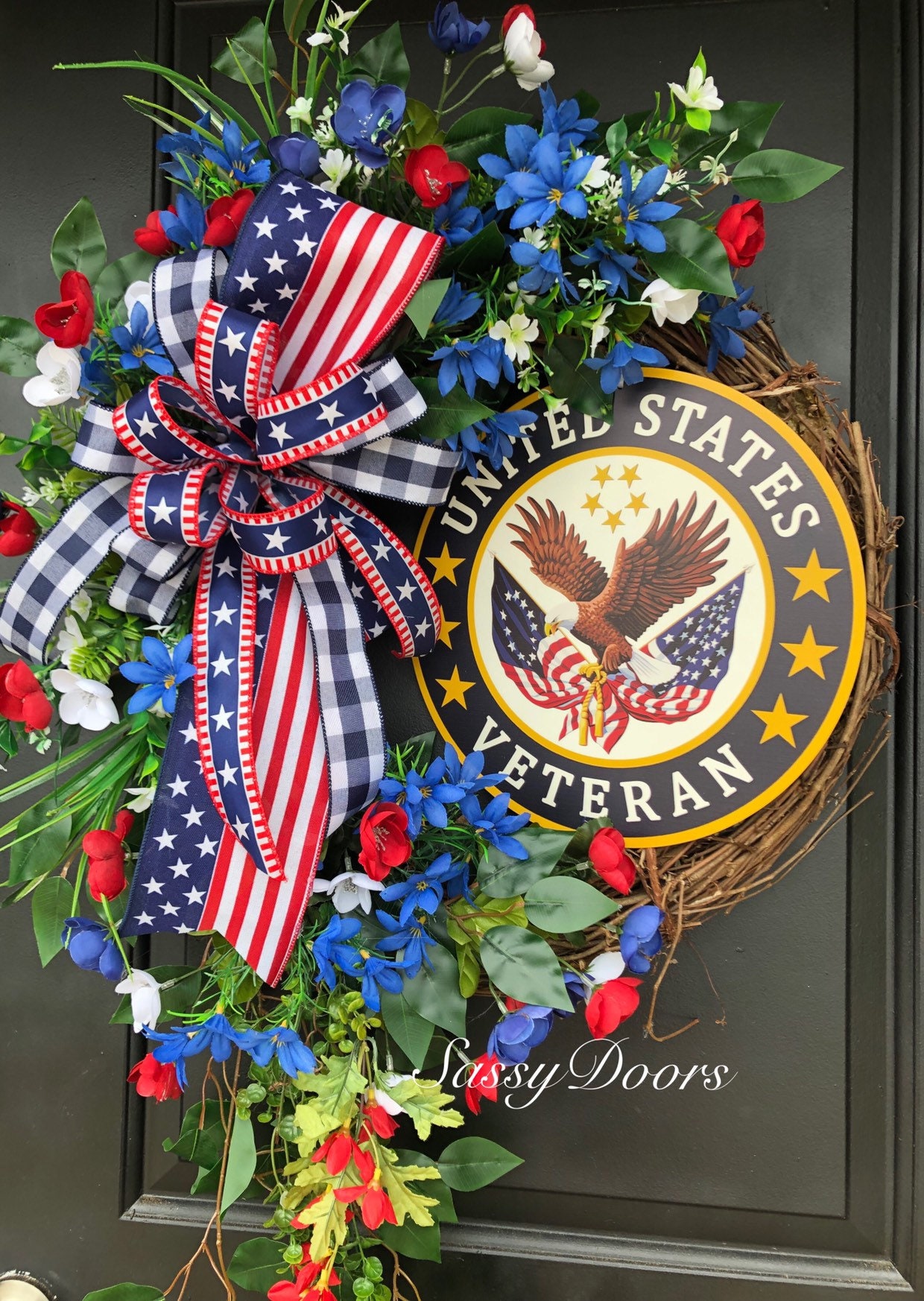 Military Veterans Wreath, Patriotic Wreath, Memorial Day Wreath ...