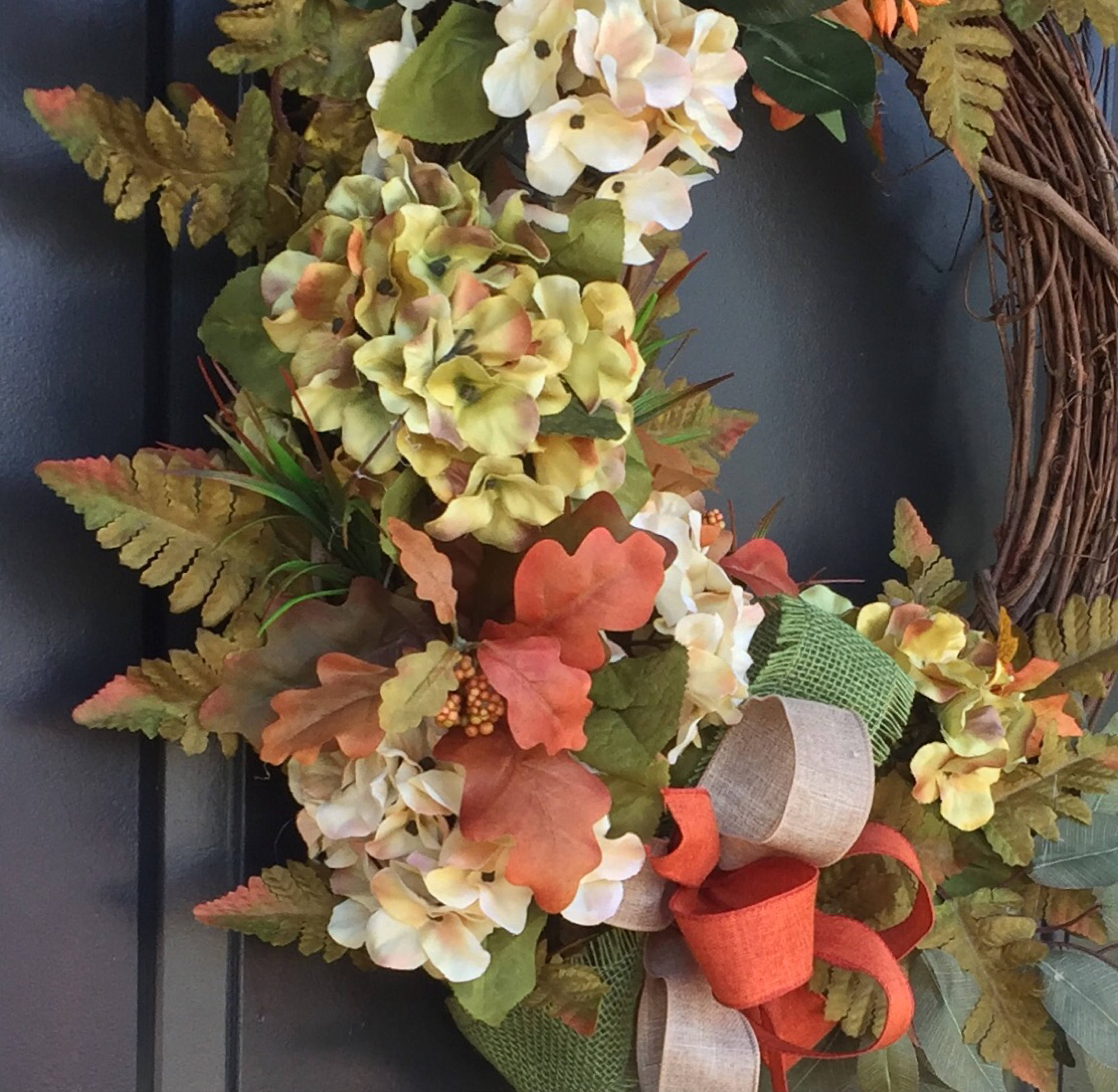 Fall Wreath, Fall Grapevine Wreath, Hydrangea Wreath, Front Door Wreath ... Fall Wreath, Fall Grapevine Wreath, Hydrangea Wreath, Front Door Wreath ...