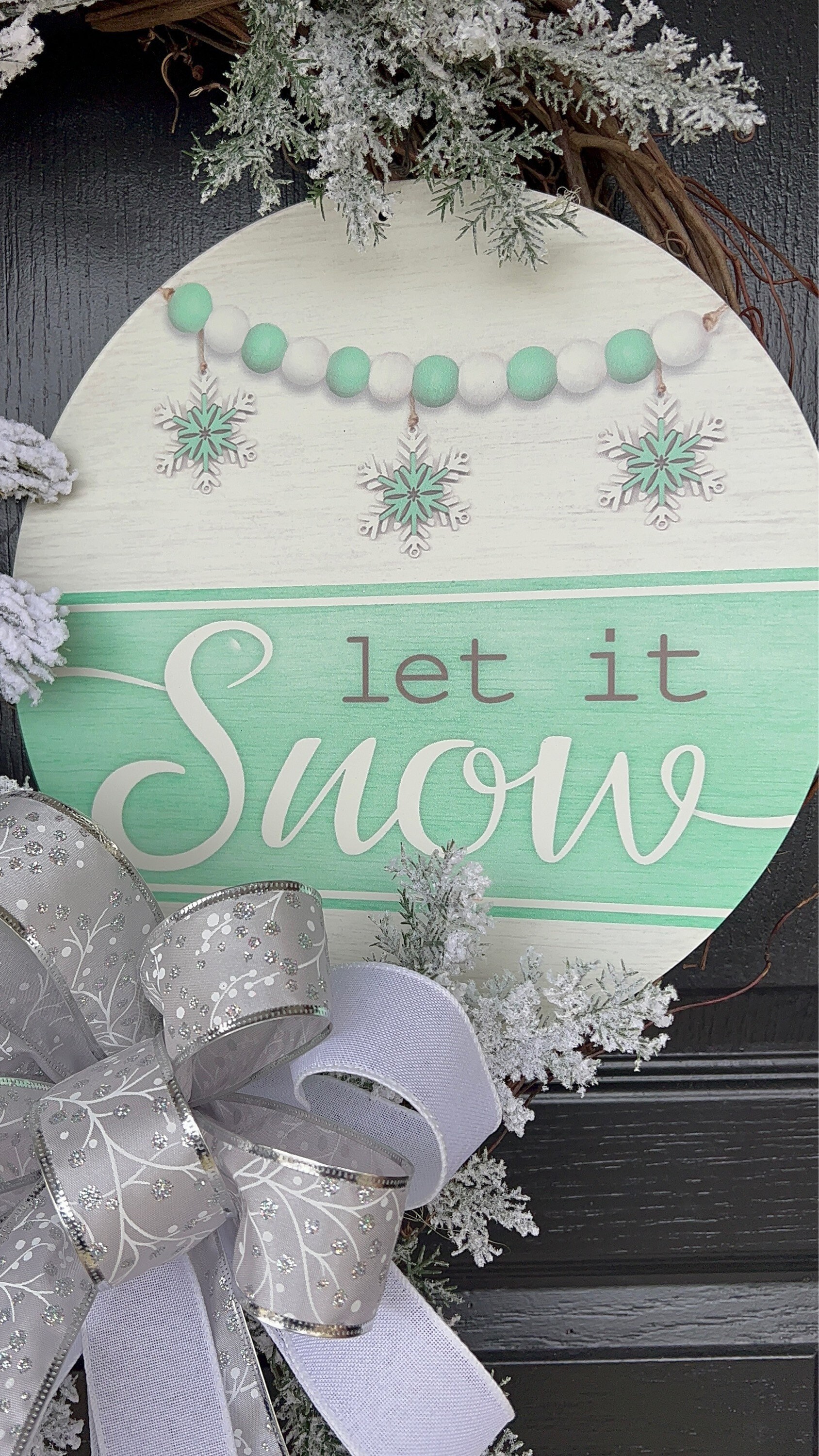 Winter Wreath, Let It Snow Wreath. Winter Front Door Wreath, Snow ...