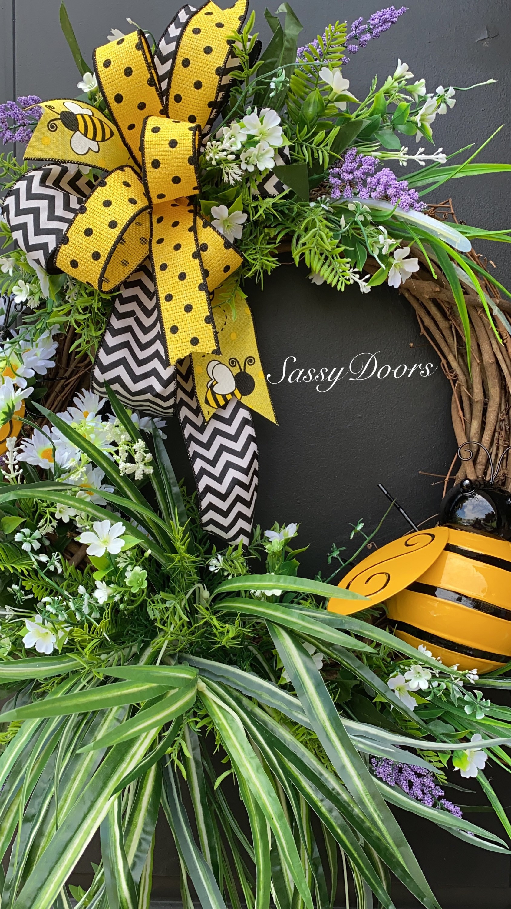 Bumble Bee Wreath, Summer Grapevine Wreath, Summer Wreath for Front ...