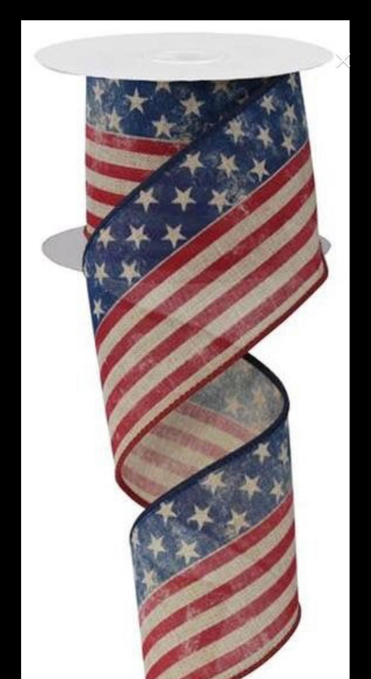 Tea Stained Patriotic Ribbon, 10 Yards 2 1/2 Wired Ribbon, American ...