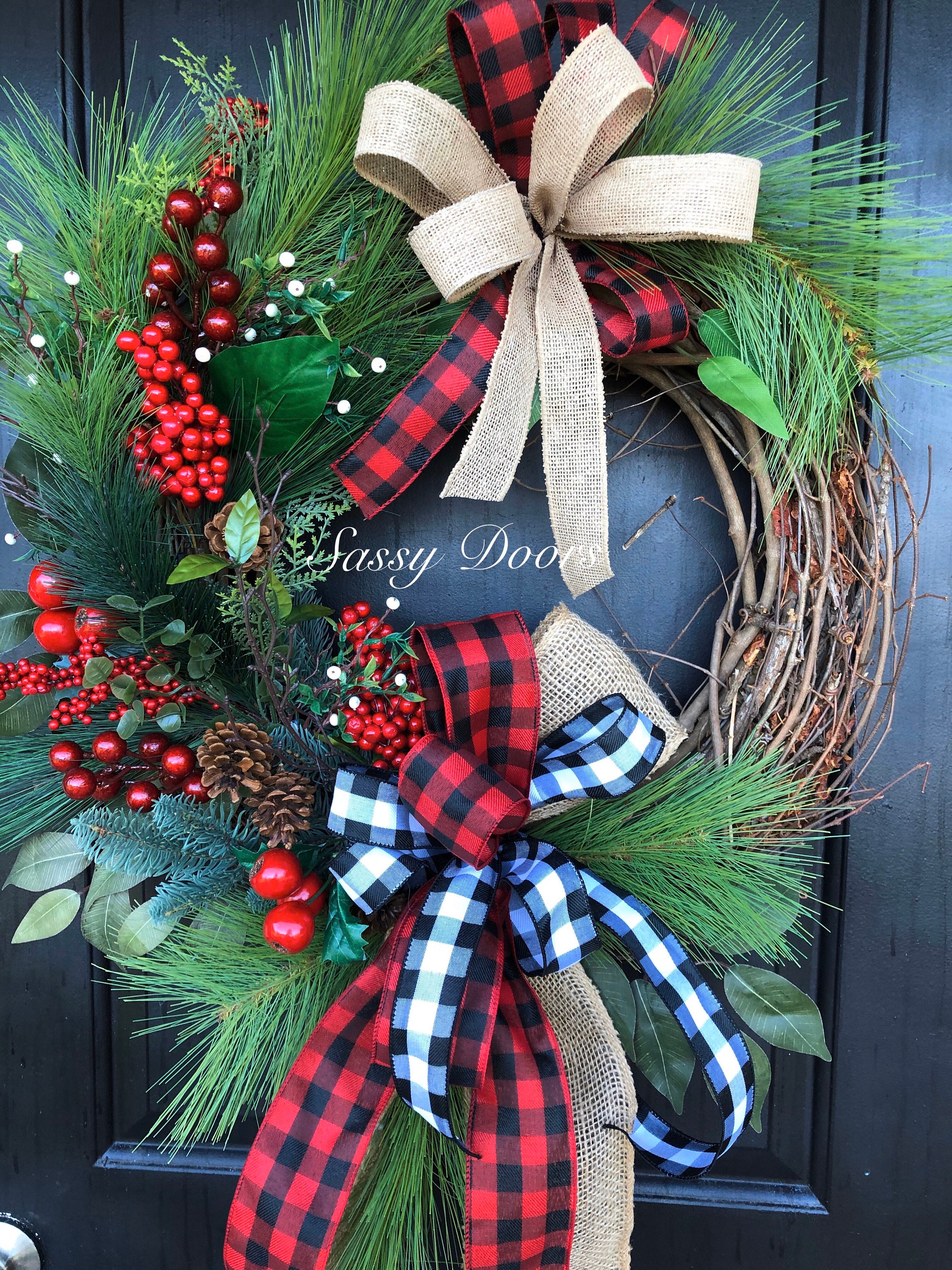 Holiday Wreath, Woodland Wreath, Country Wreath, Winter Wreath, Sassy ...