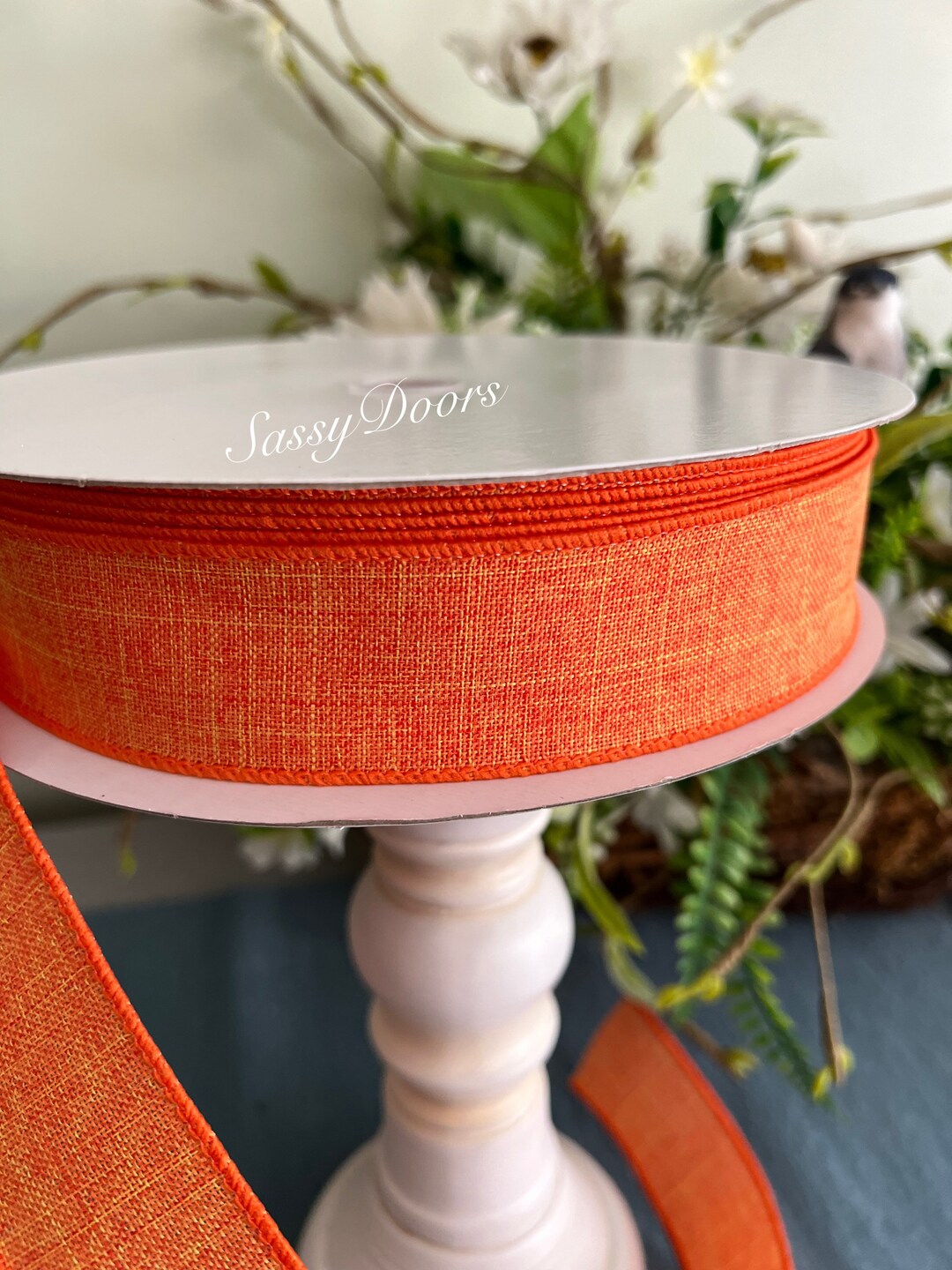 Orange Wired Ribbon, 1 1/2 Inch Ribbon, 10 Yards, 1.5 Inch Ribbon, - Etsy
