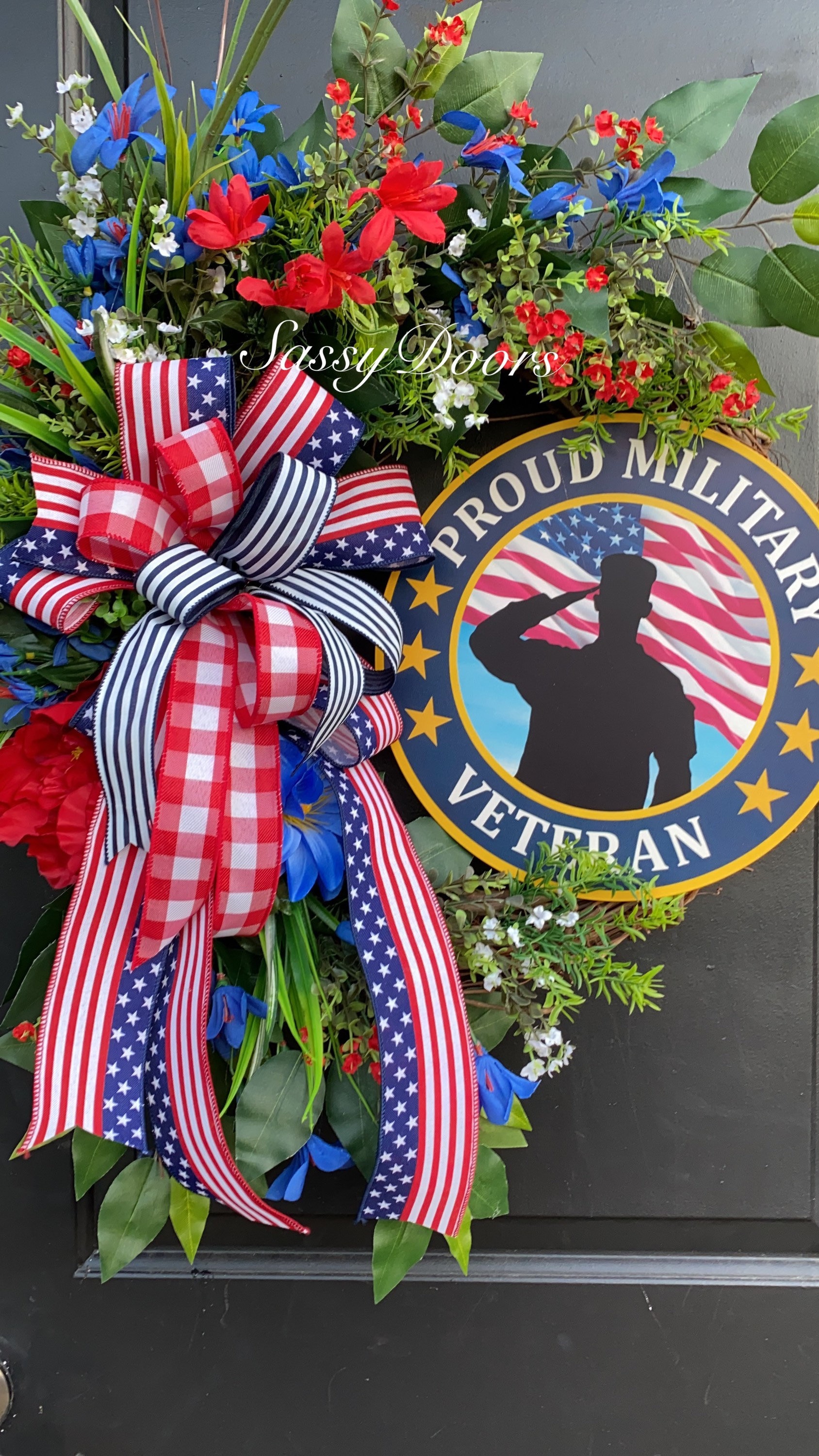 Military Veterans Wreath, Patriotic Wreath, Memorial Day Wreath ...