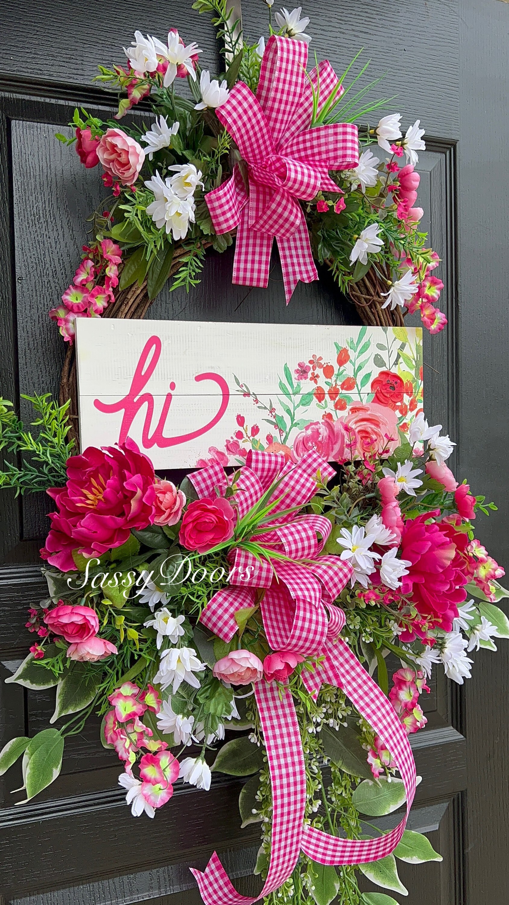 Spring Wreath, Peony Wreath, SassyDoors Wreath, Peony Spring Garden ...
