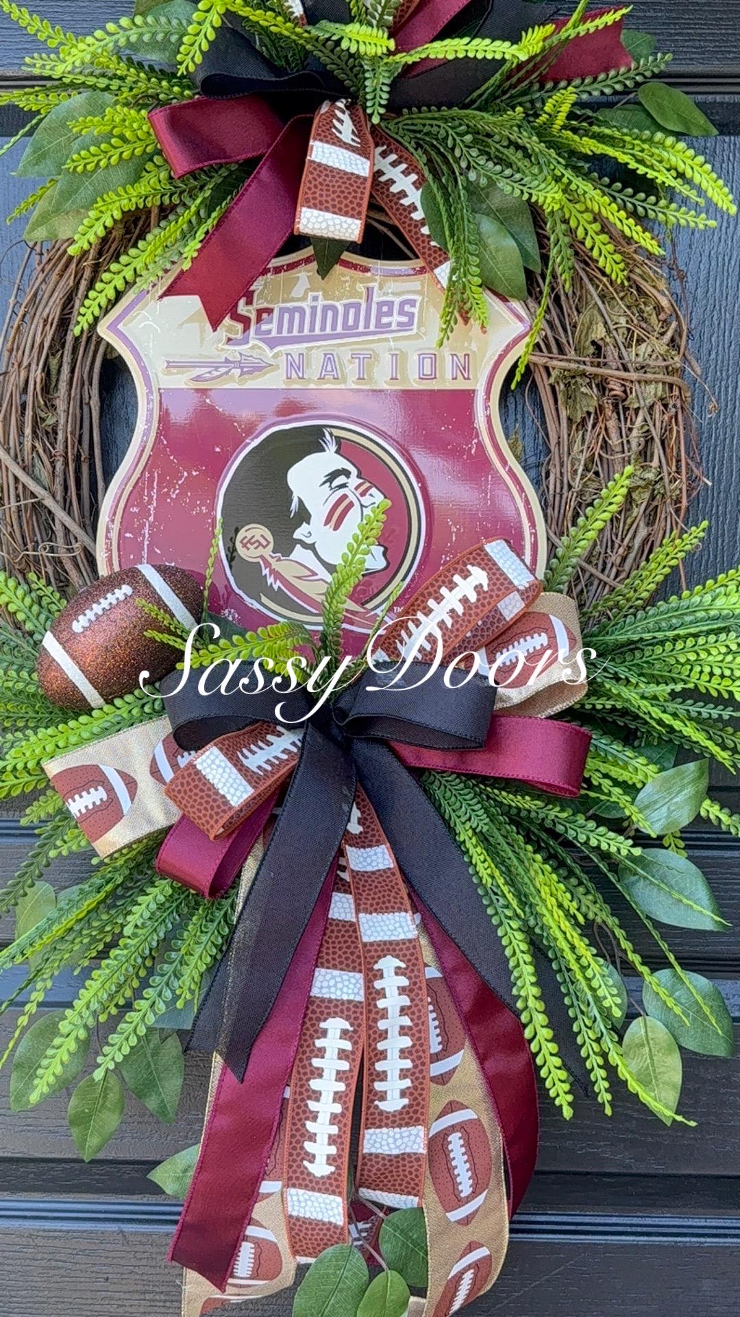 Florida State Door Wreath, Florida State University, Seminoles Wreath ...
