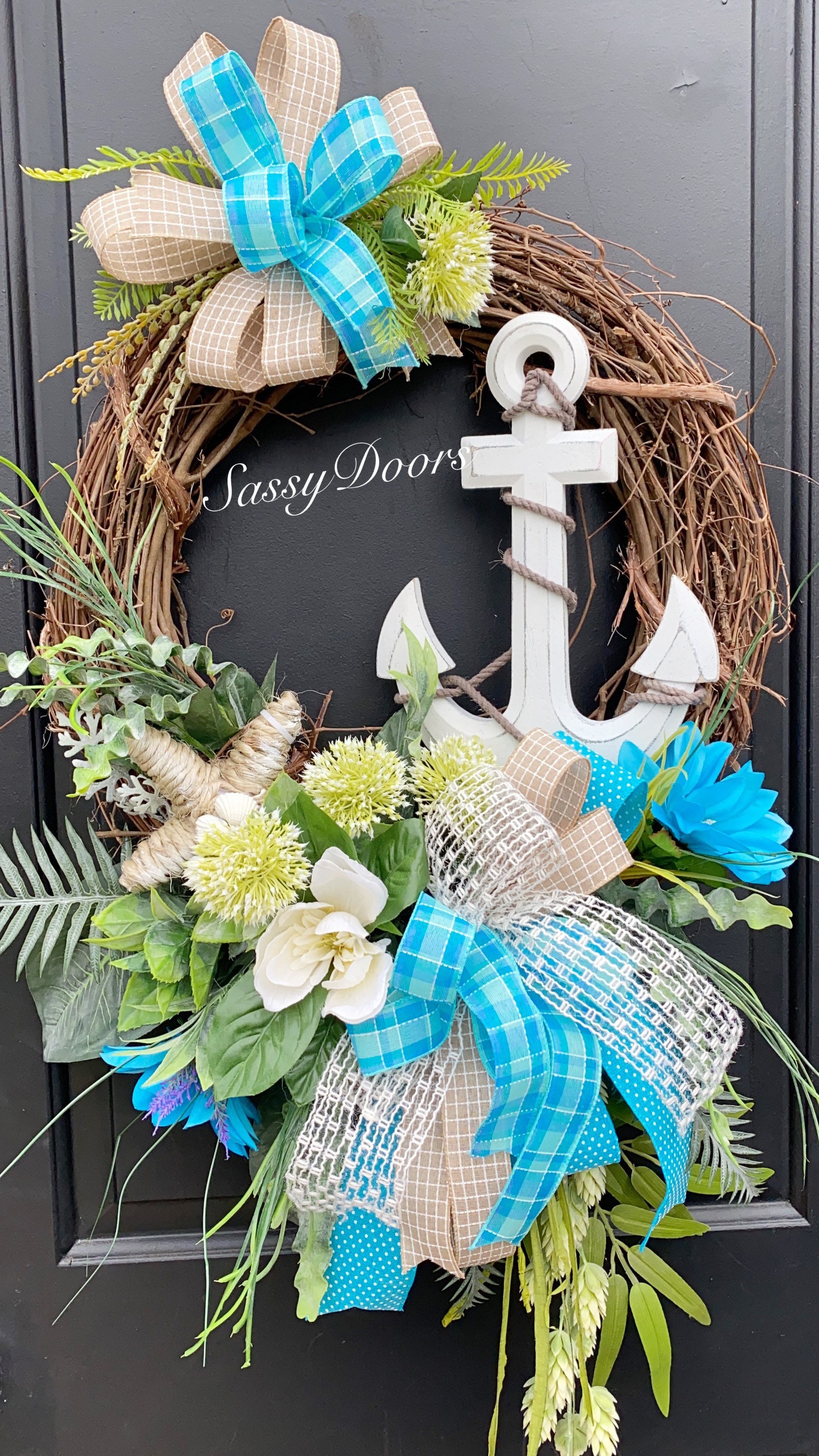 Beach Wreath, Nautical Wreath, Summer Wreath, Coastal Wreath, Front ...