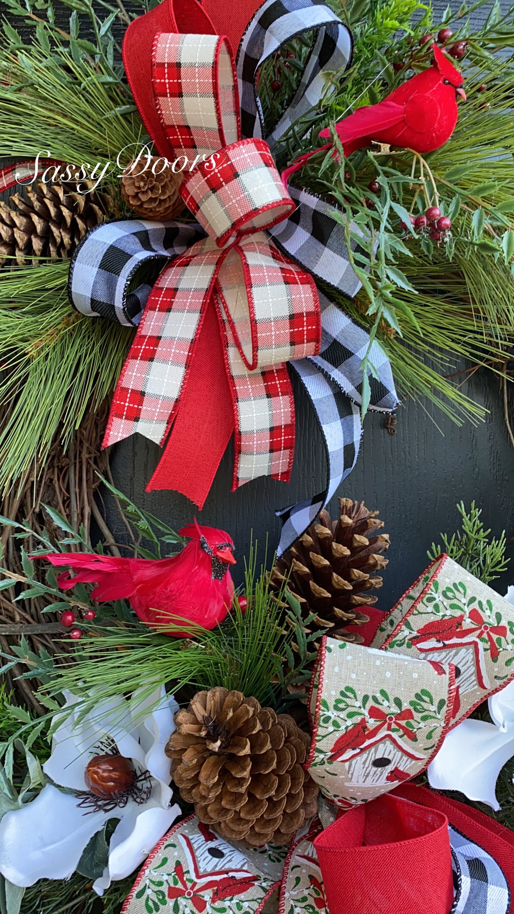 Red Cardinal Wreath, Christmas Wreath, Winter Front Door Wreath ...