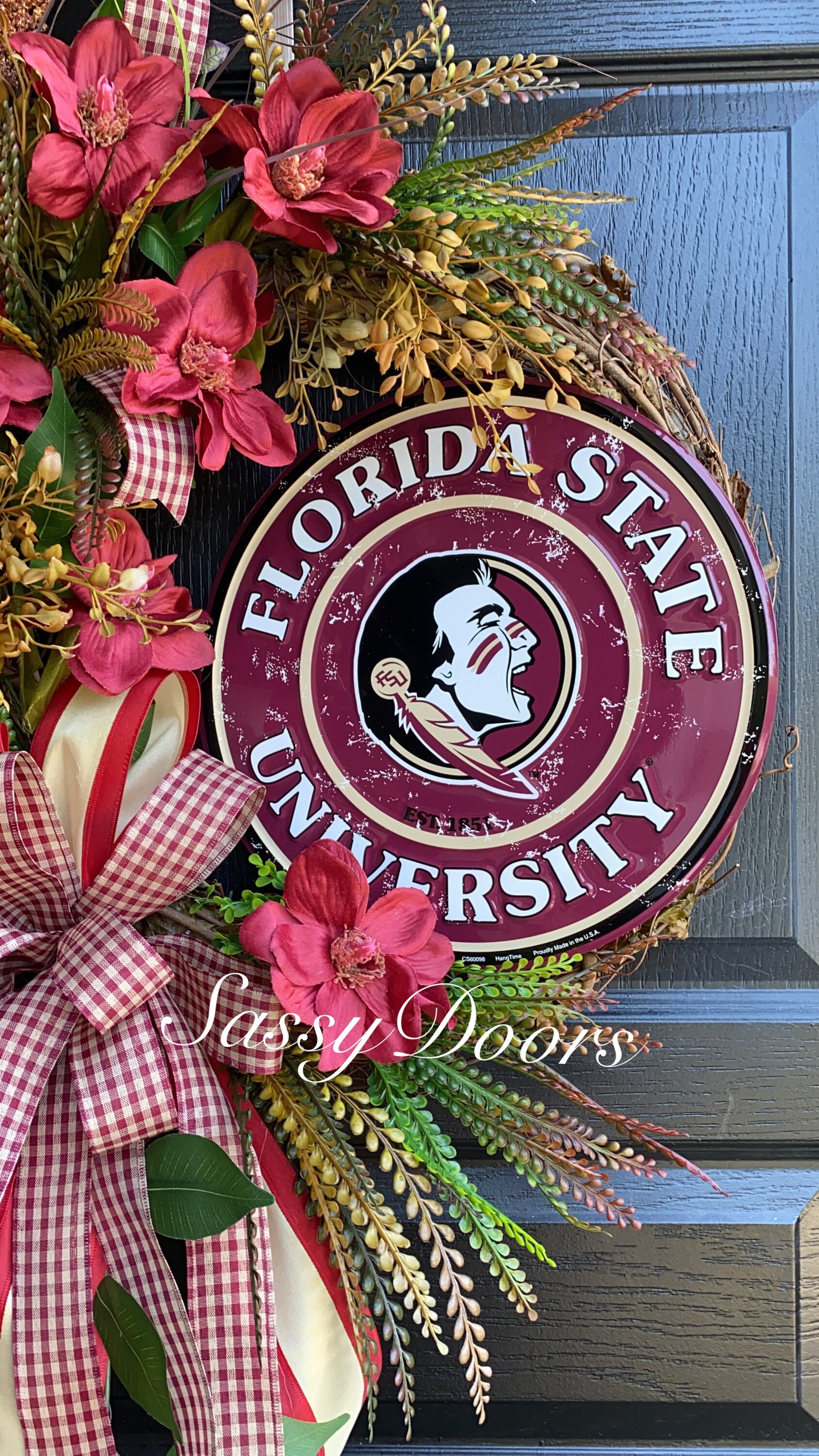 Florida State Door Wreath, Florida State University, Seminoles Wreath ...