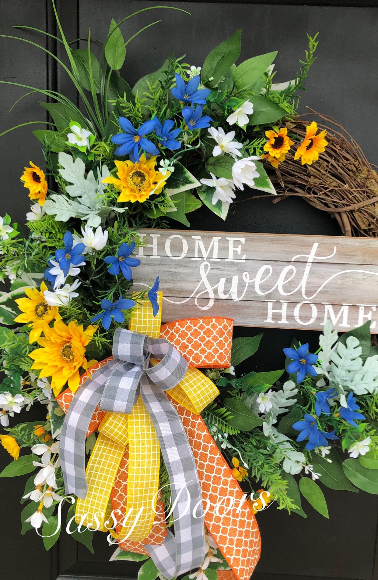 Spring Wreath, Spring Front Door Wreath, Gift for Mom, SassyDoors ...