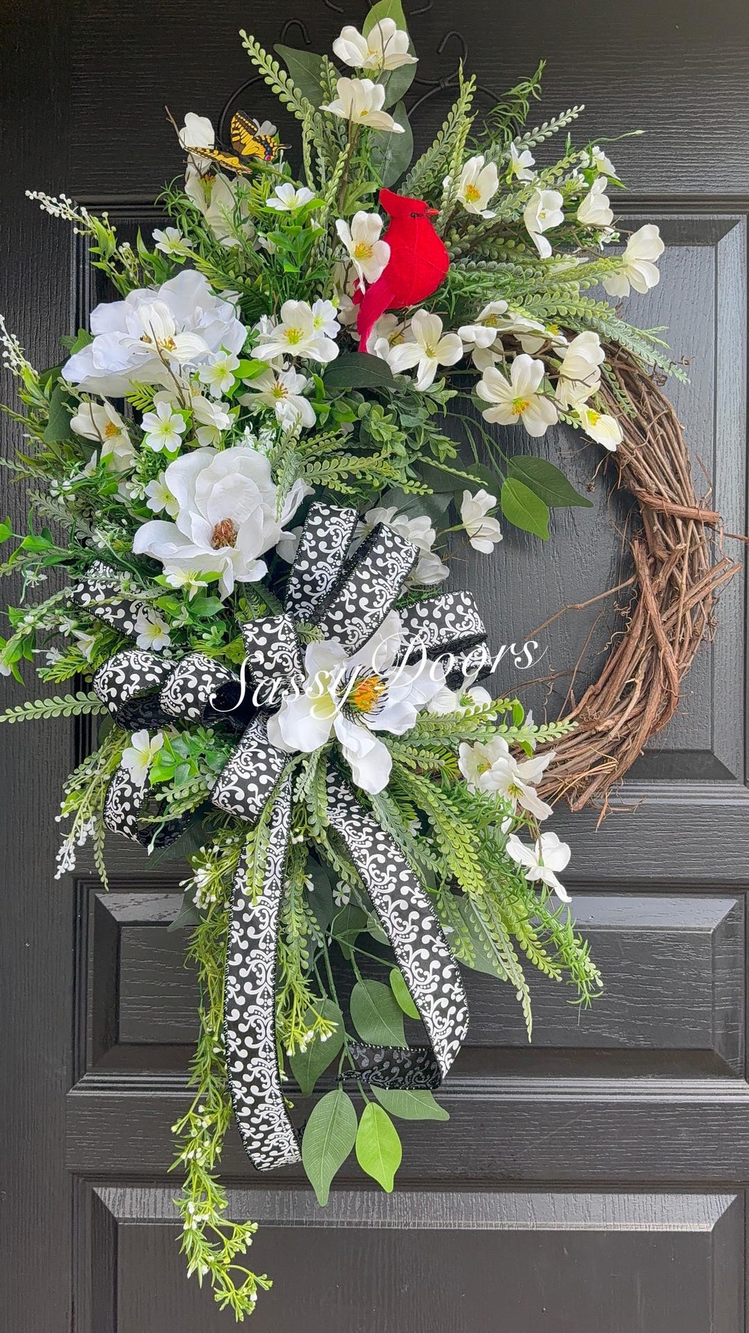 Red Cardinal Everyday Wreath, Magnolia Wreath, Everyday Front Door ...