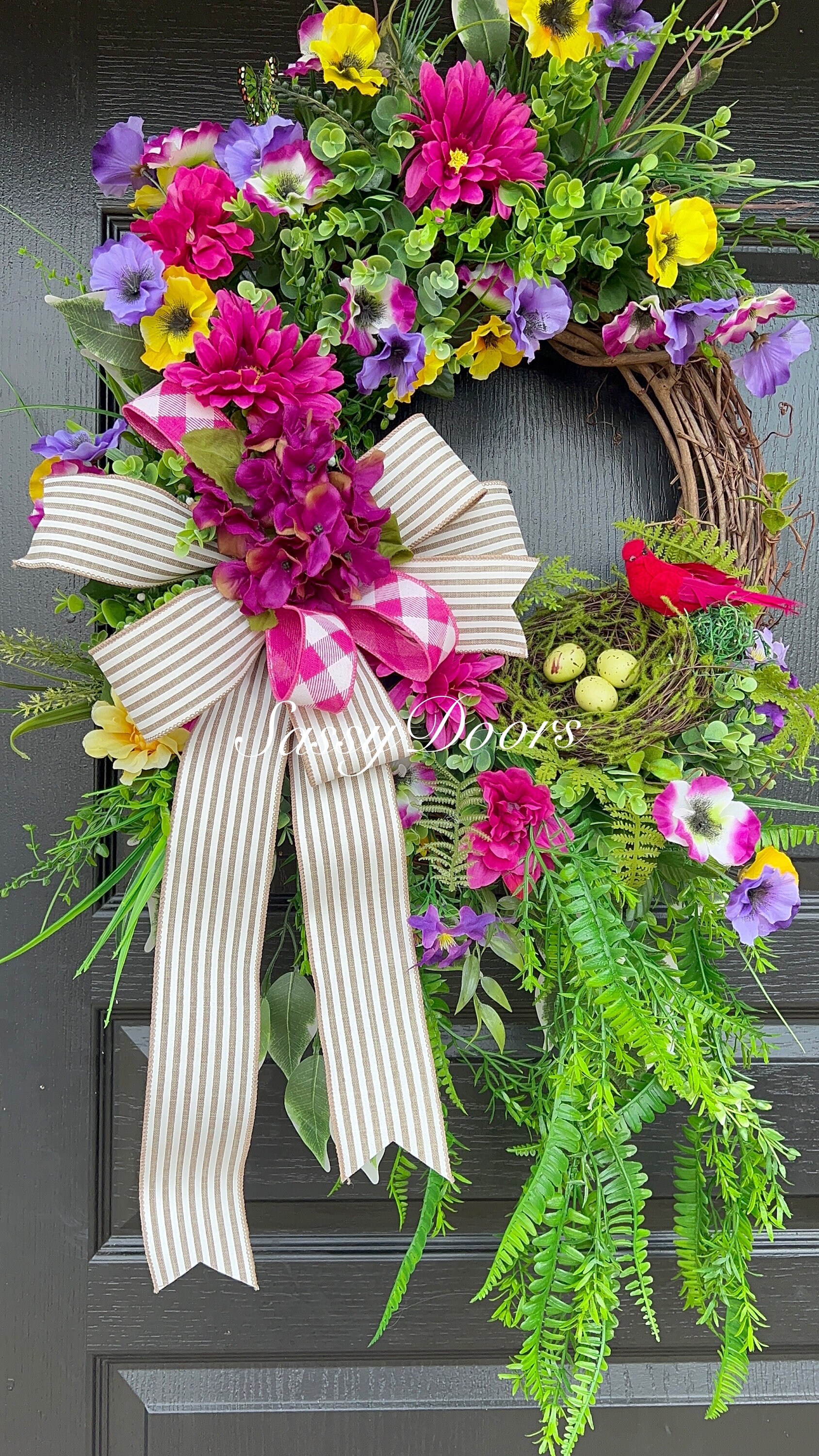 Natures Beauty Bird Wreath, Spring Wreath, Wreath For Front Door ...
