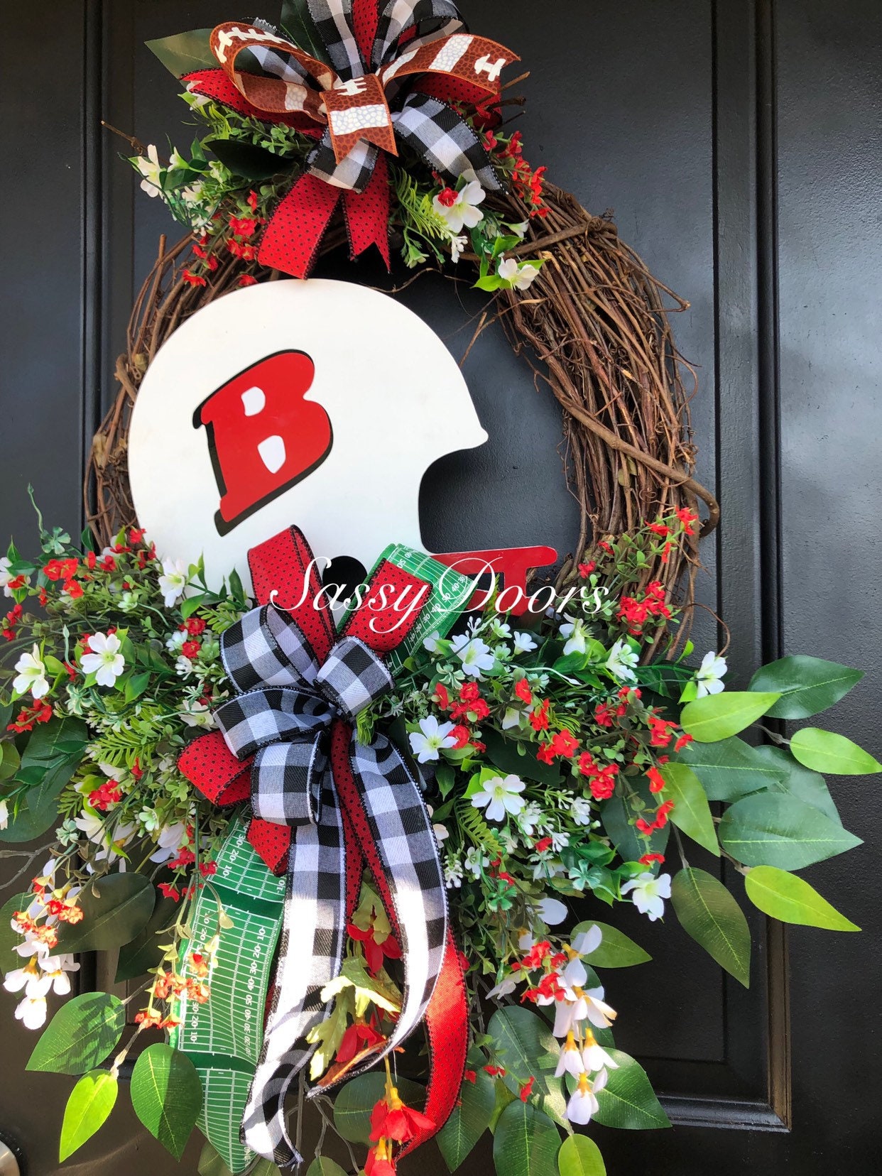 Sports Wreath , College Wreath, University Wreath- Grapevine Wreath ...