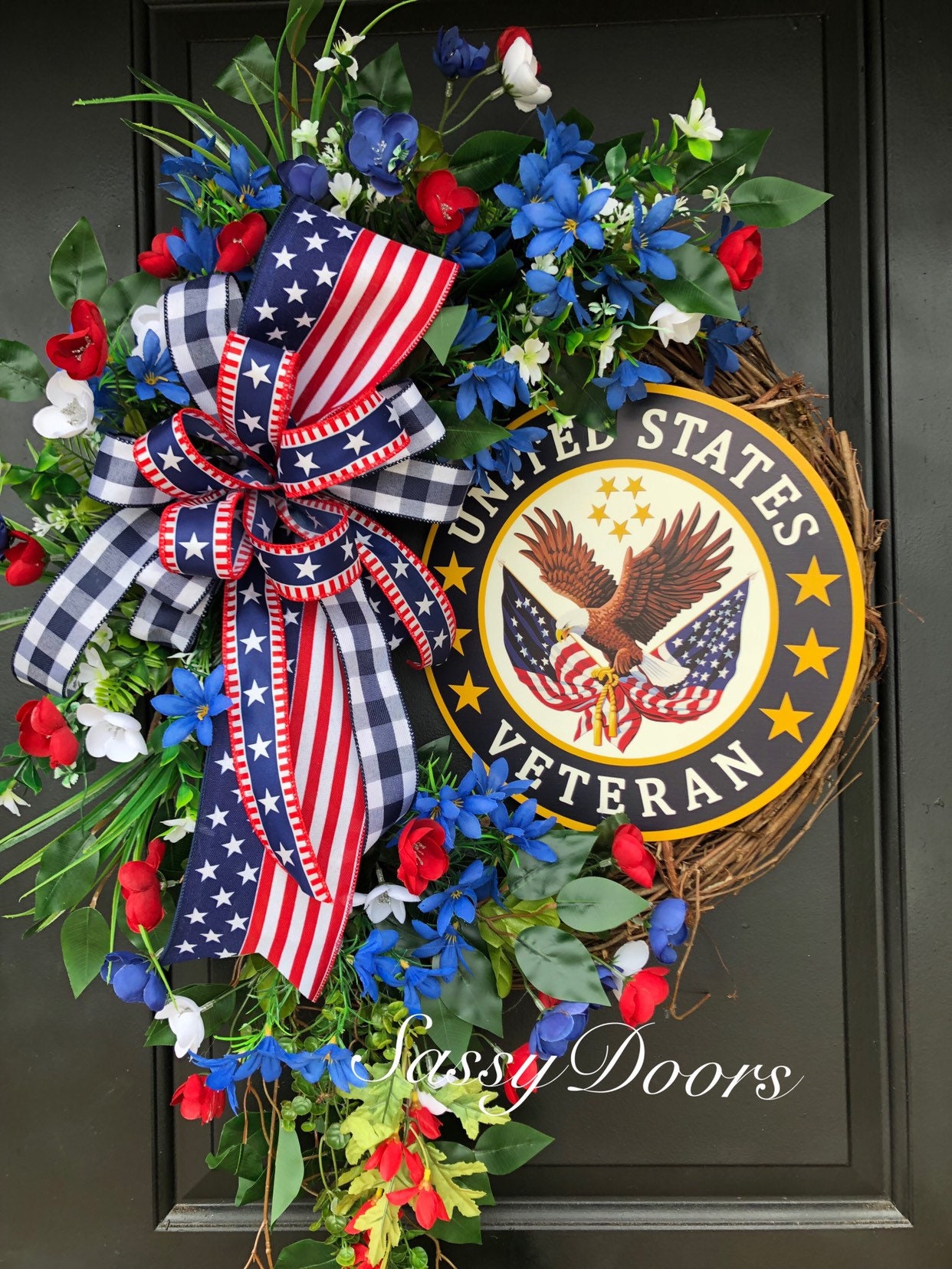 Military Veterans Wreath, Patriotic Wreath, Memorial Day Wreath ...