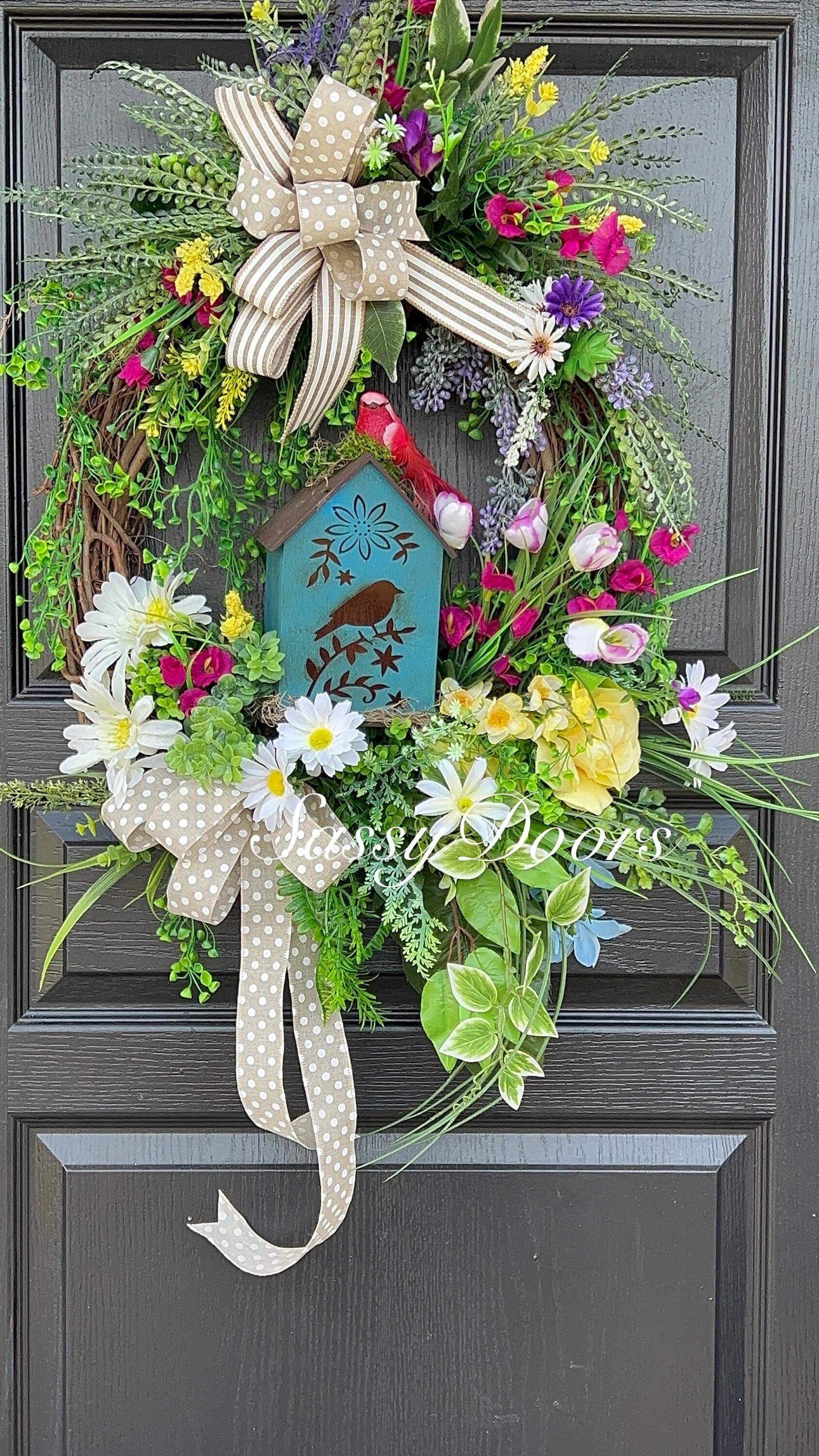Spring And Summer Wreath, Everyday Wreath, Grapevine Wreath, Wreath ...