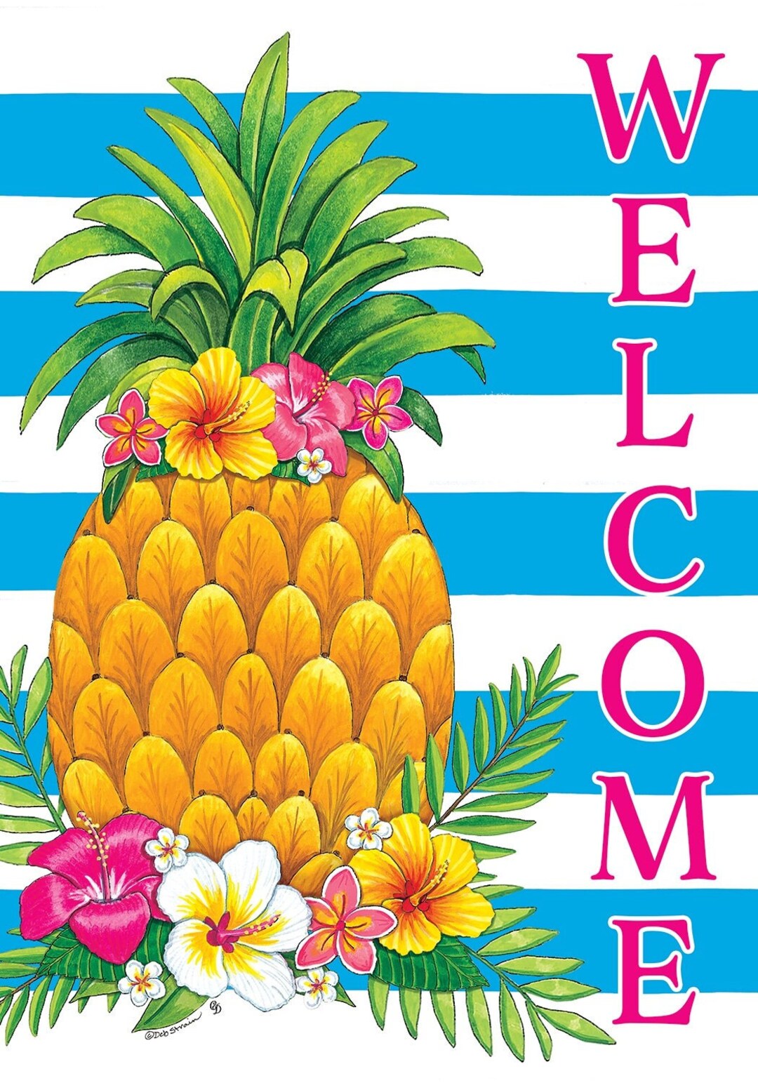 Pineapple Summer Flag, Double Sided Flag, Summer Garden Flag, Tropical ...
