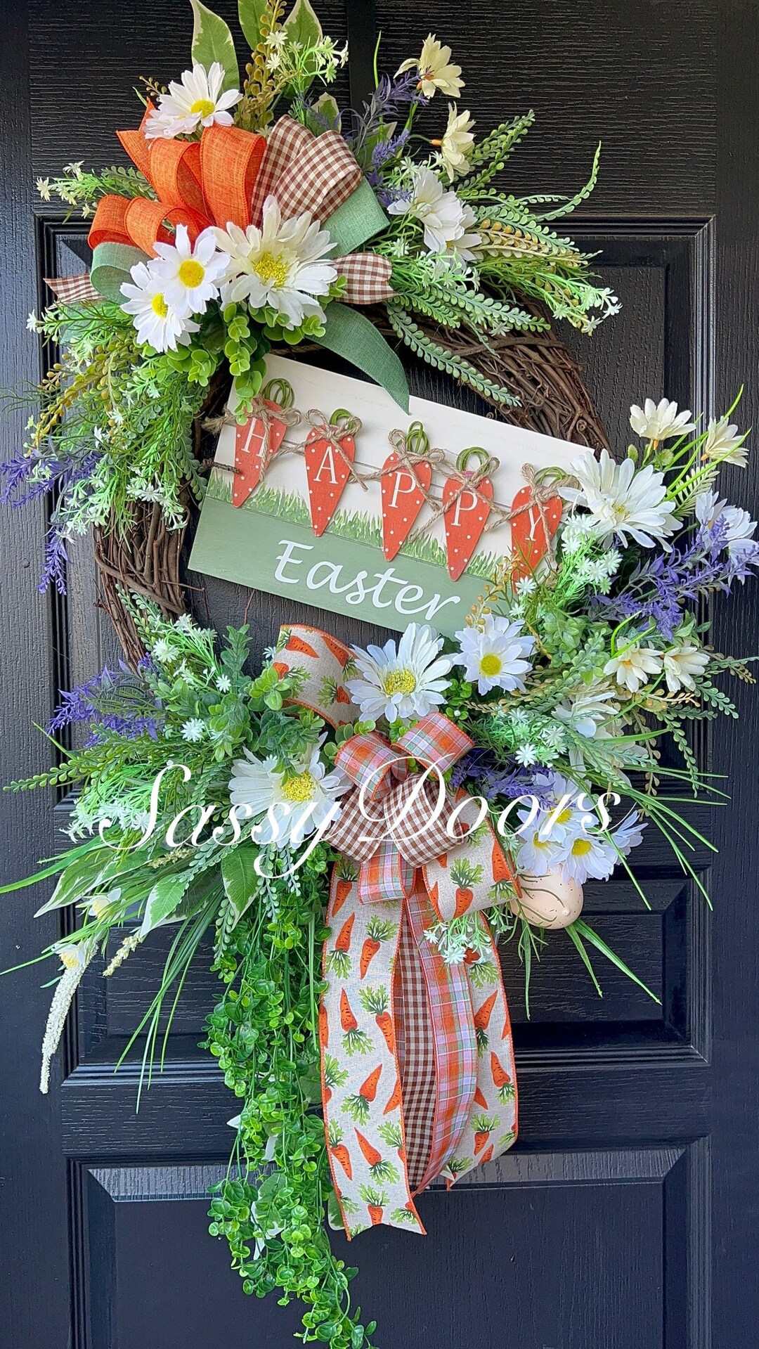 Easter Wreath, Easter Carrot Wreath , Spring Wreath, Grapevine Wreath ...