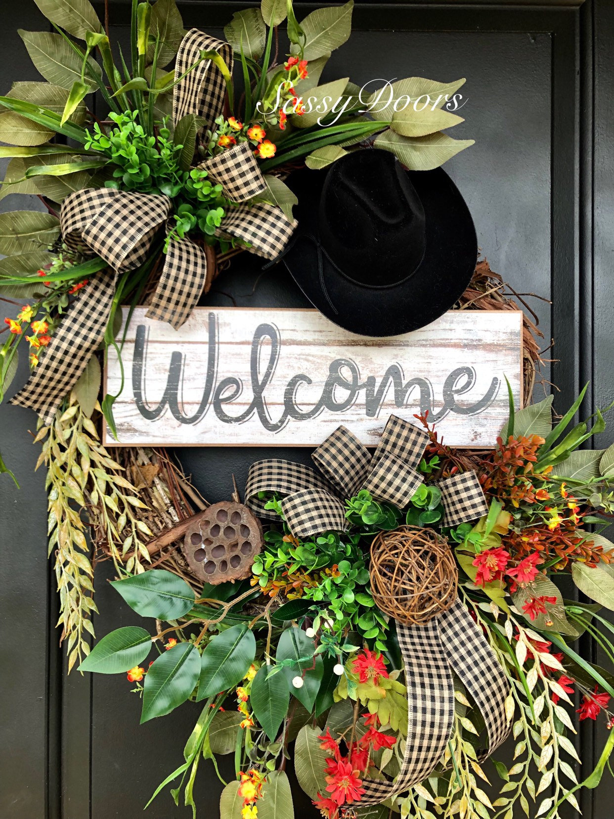 Cowboy Wreath - Western Wreath -Ranch Life Wreath -Cowboy Hat Wreath ...