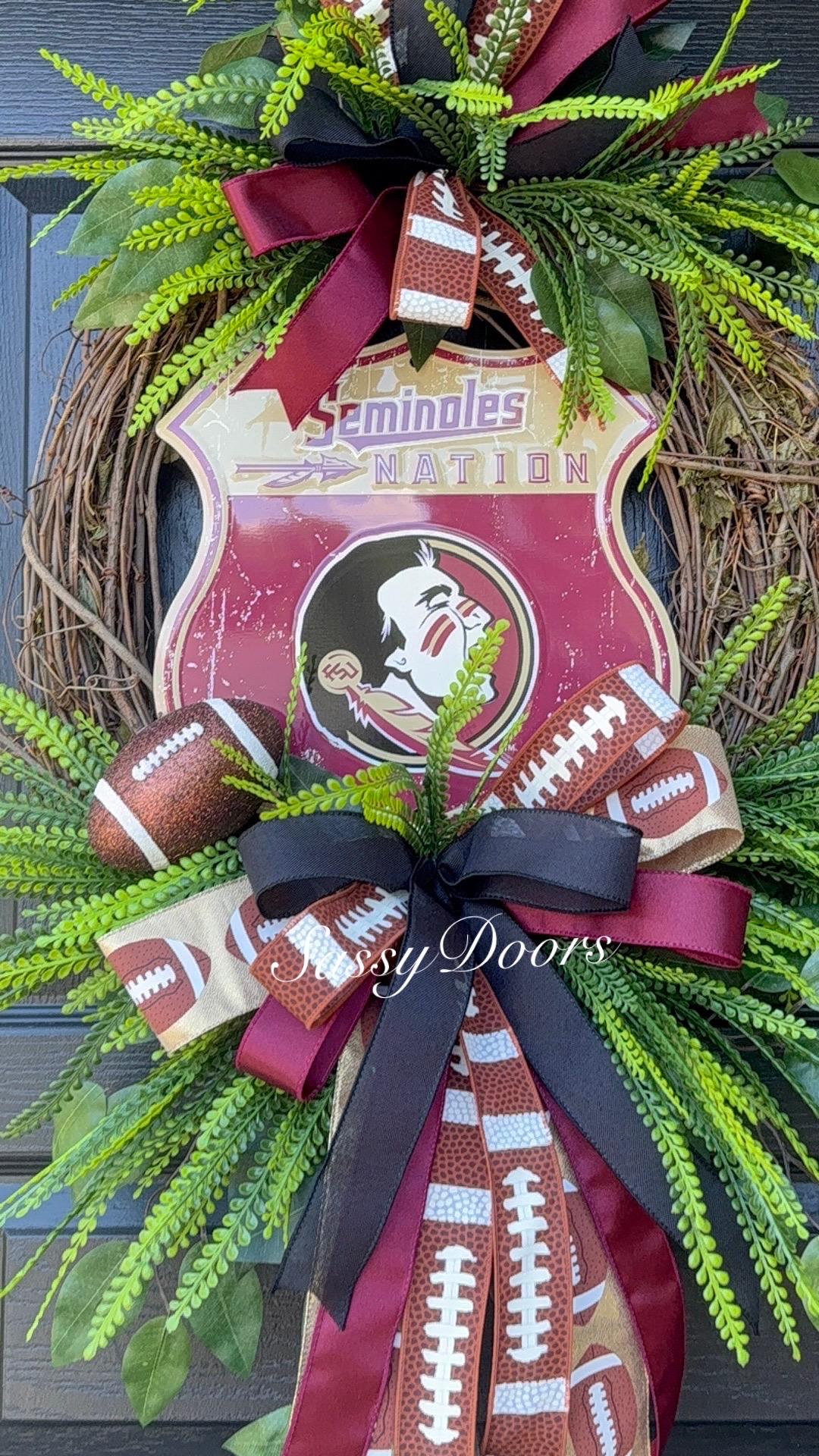 Florida State Door Wreath, Florida State University, Seminoles Wreath ...