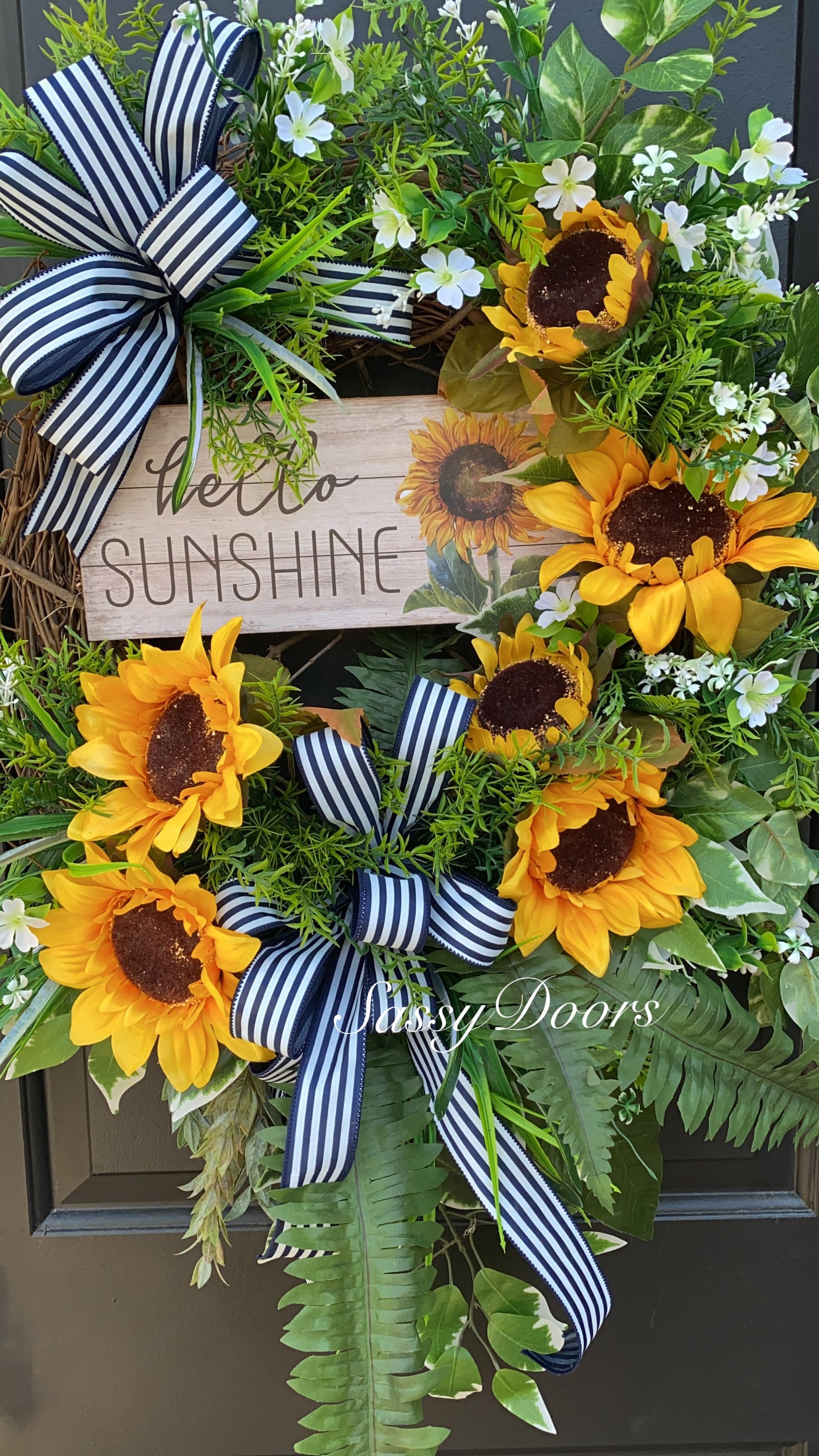 Summer Sunflower Wreath, Housewarming Gift, Summer Wreath, Sunflower ...