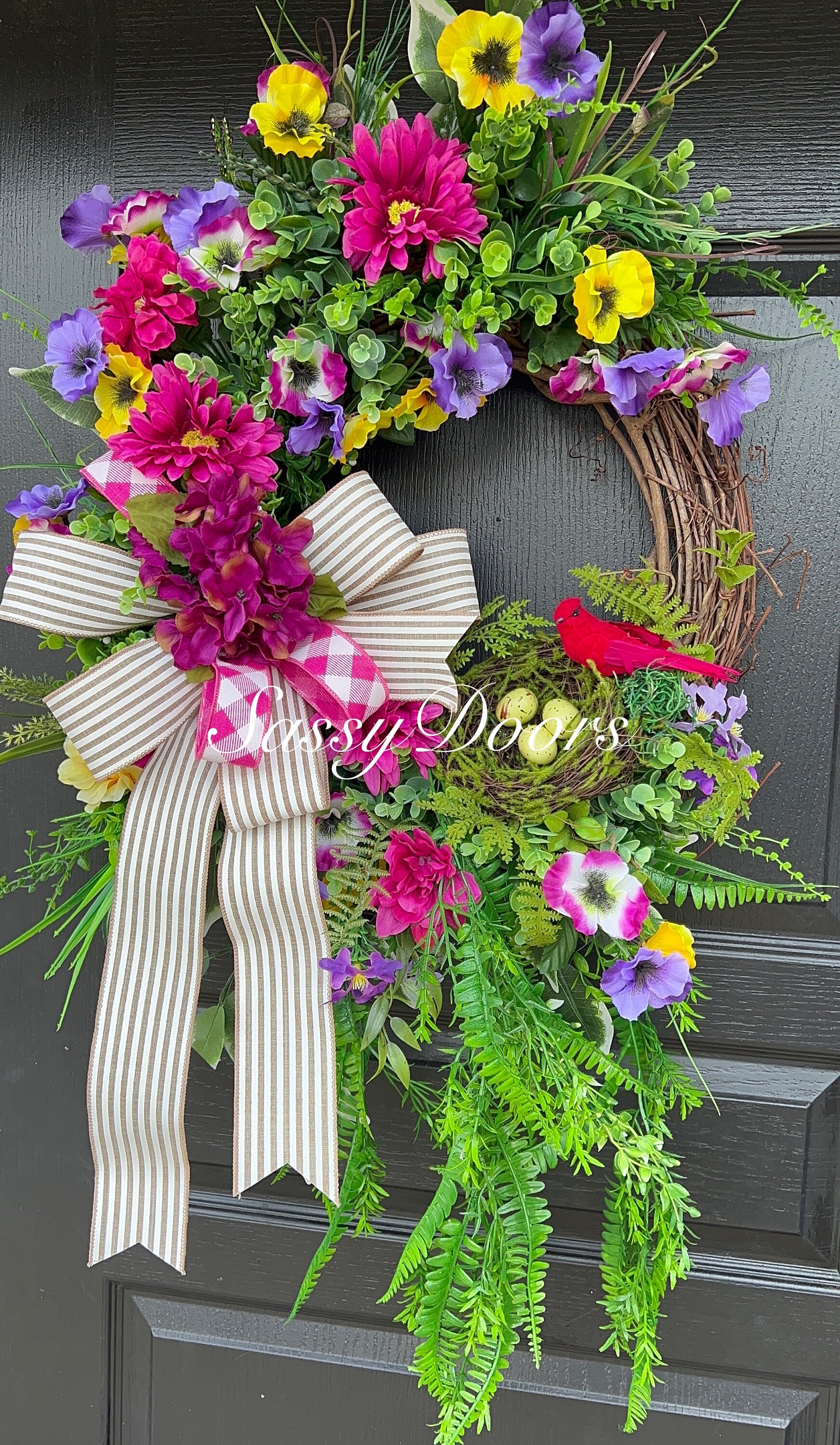 Natures Beauty Bird Wreath, Spring Wreath, Wreath For Front Door ...