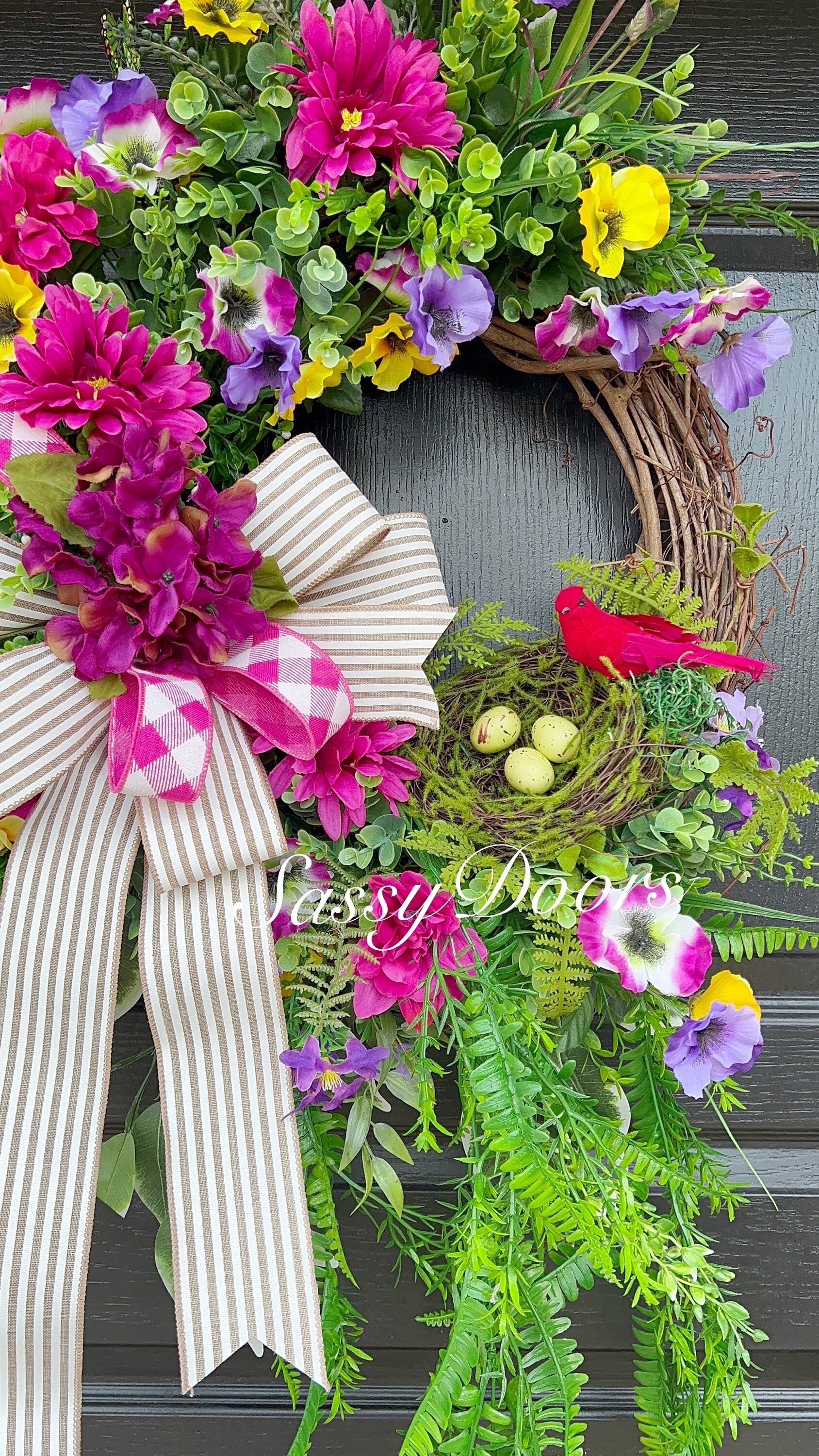 Natures Beauty Bird Wreath, Spring Wreath, Wreath For Front Door ...