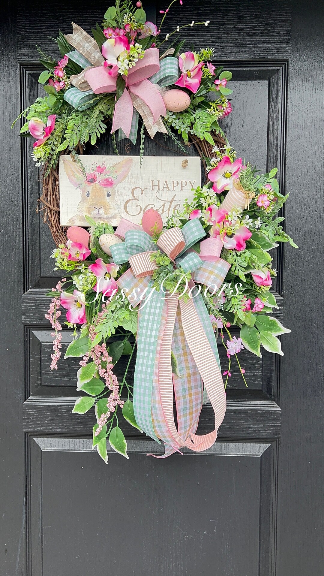 Easter Wreaths, Easter Grapevine Wreath, Spring Wreath, Sassy Doors ...