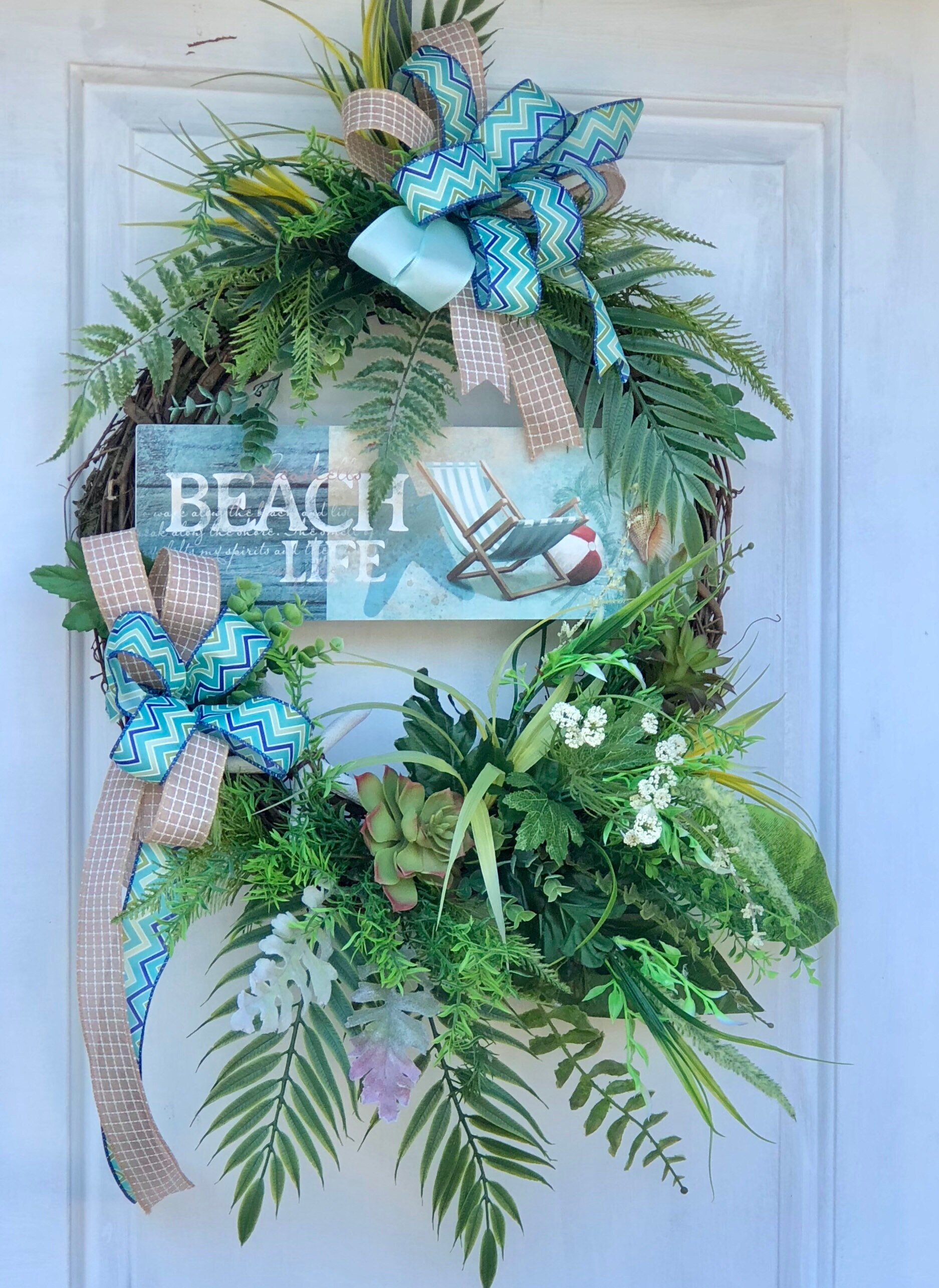 Coastal Wreath, Summer Wreaths,Beach Life Wreath, Beach Wreath For ...