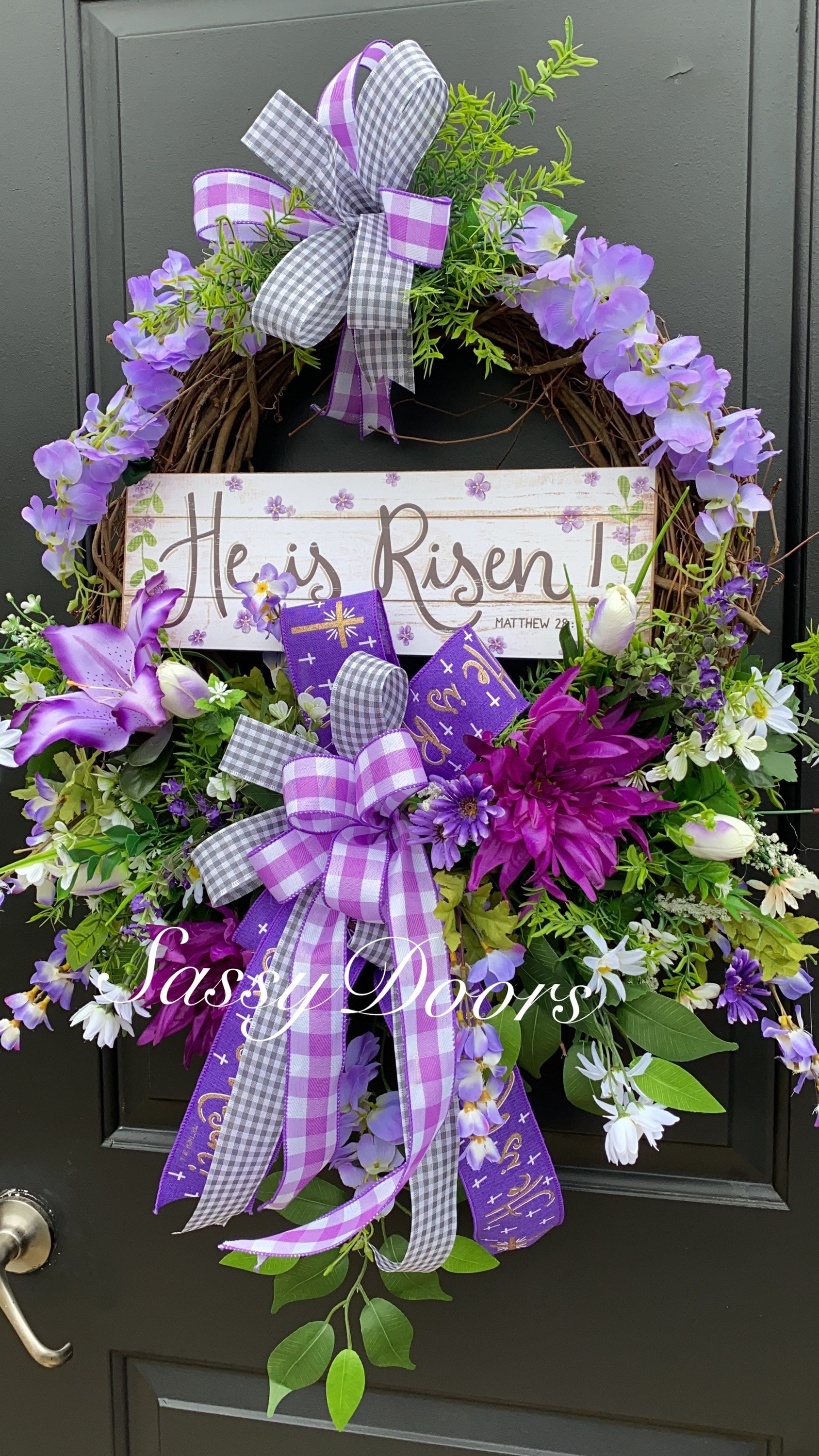 Easter Wreath, Spring Wreath, Religious Wreath, He Is Risen Wreath ...
