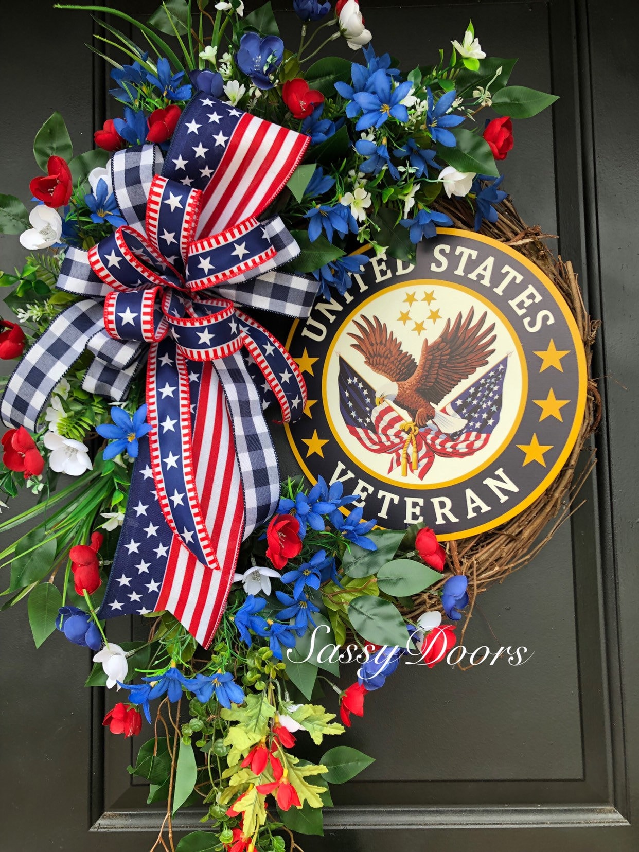 Military Veterans Wreath, Patriotic Wreath, Memorial Day Wreath ...