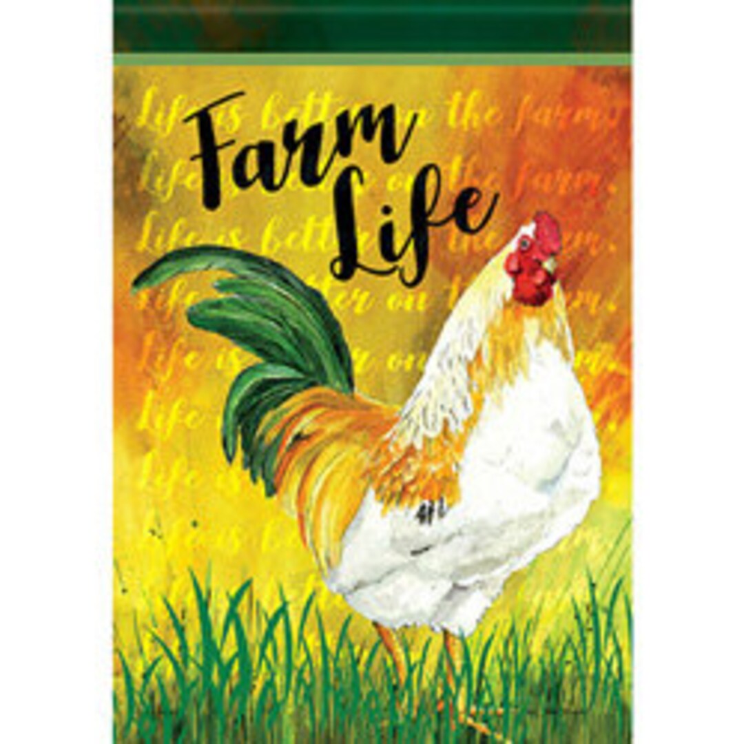 Farmhouse Flag, Farm Animal Flag, Farm Life Flag, Garden Flag, Double ...