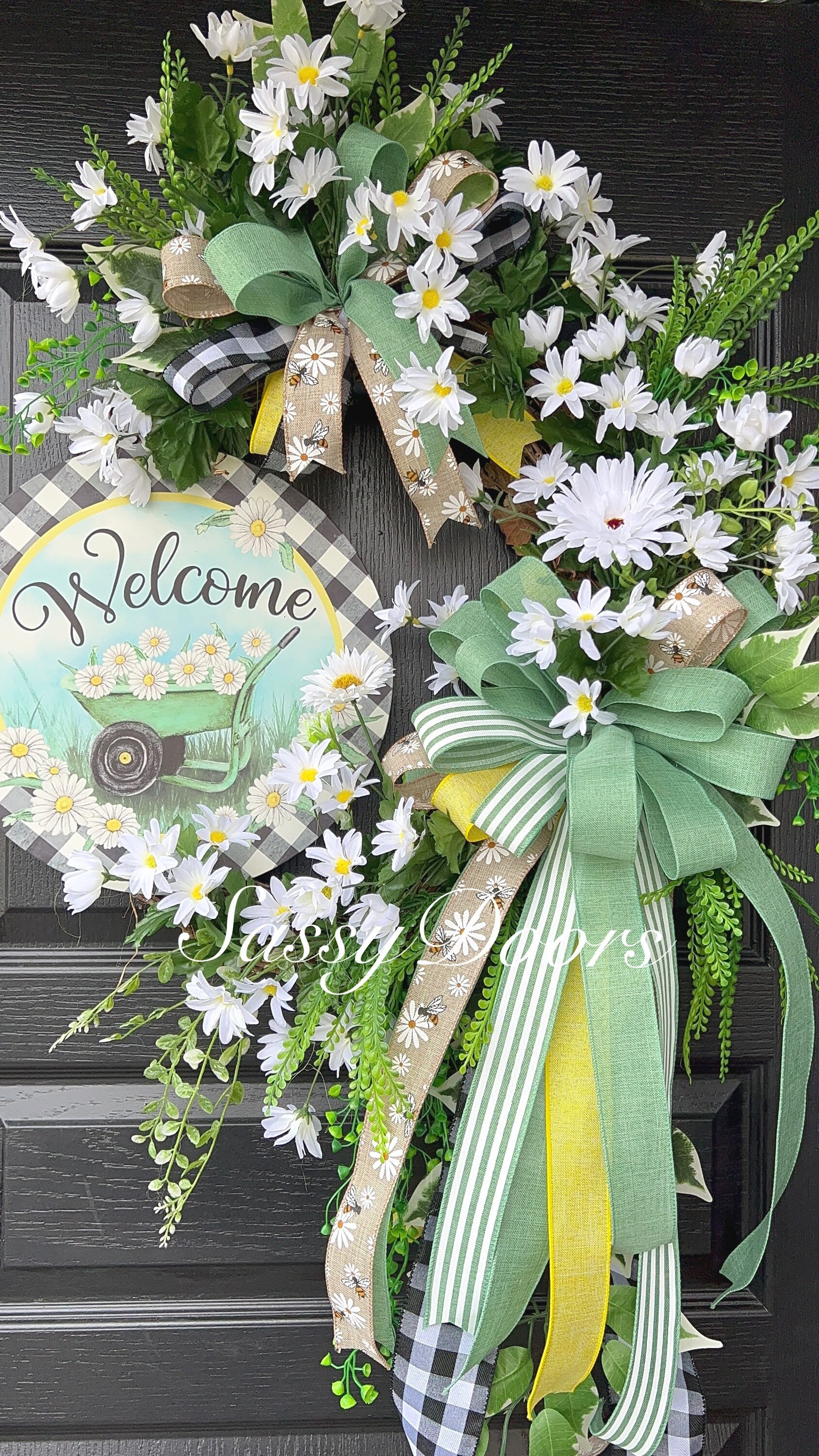 Spring And Summer Wreath, Daisy Wreath, Summer Grapevine Wreath, Sassy ...