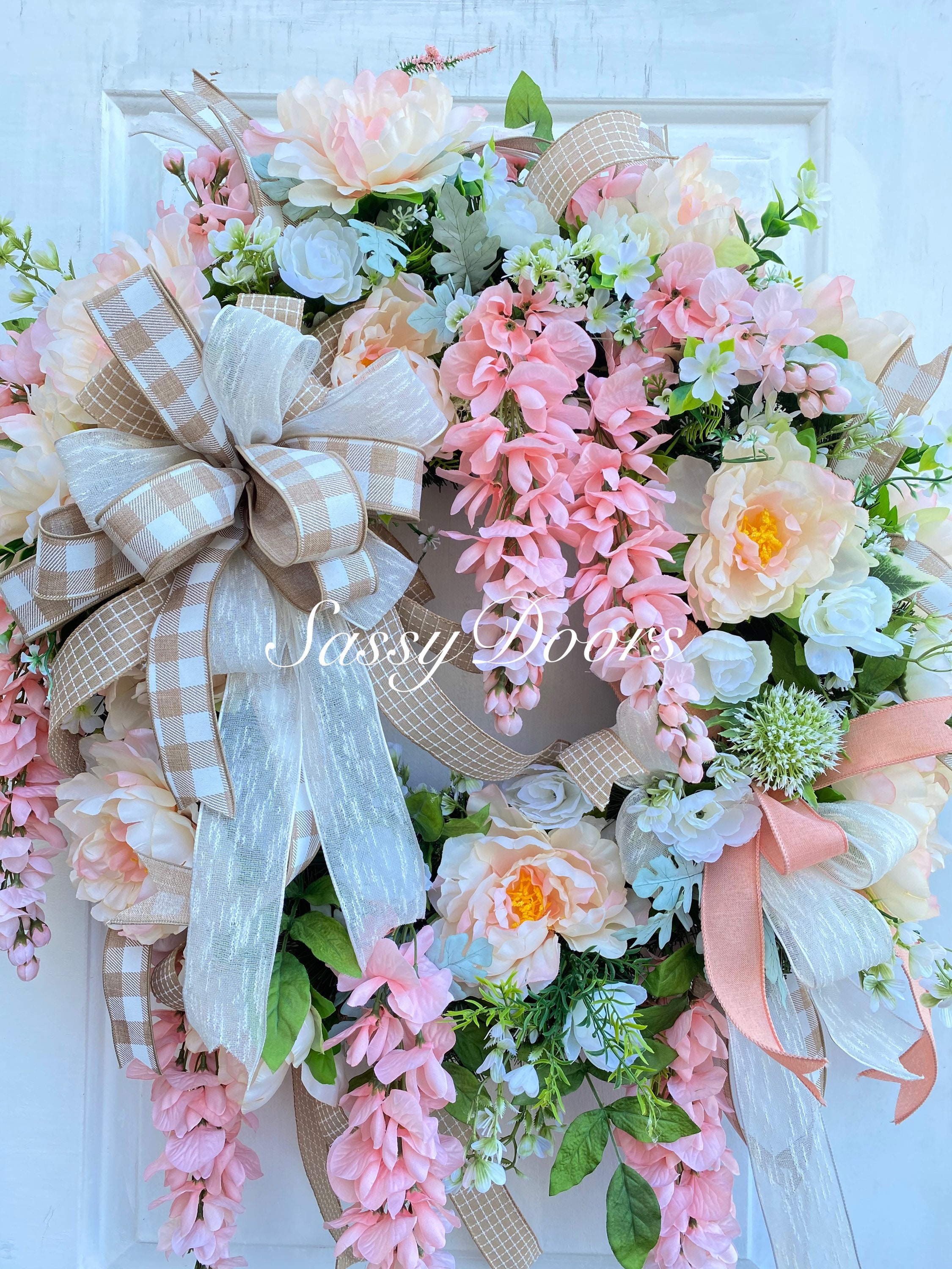 Spring Wreath, Mother’s Day Wreath, Sassy Doors Wreath,Spring Front ...