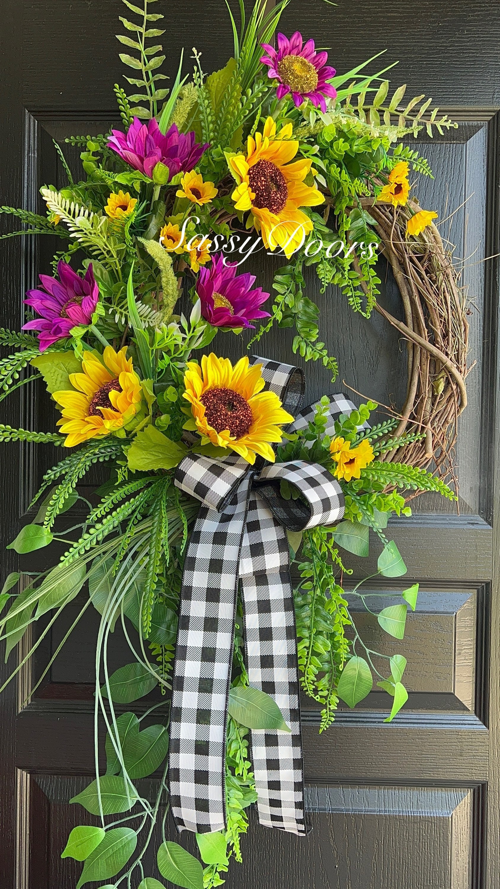 Sunflower Wreath, Welcome Wreath, Sunflower Front Door Wreath ...