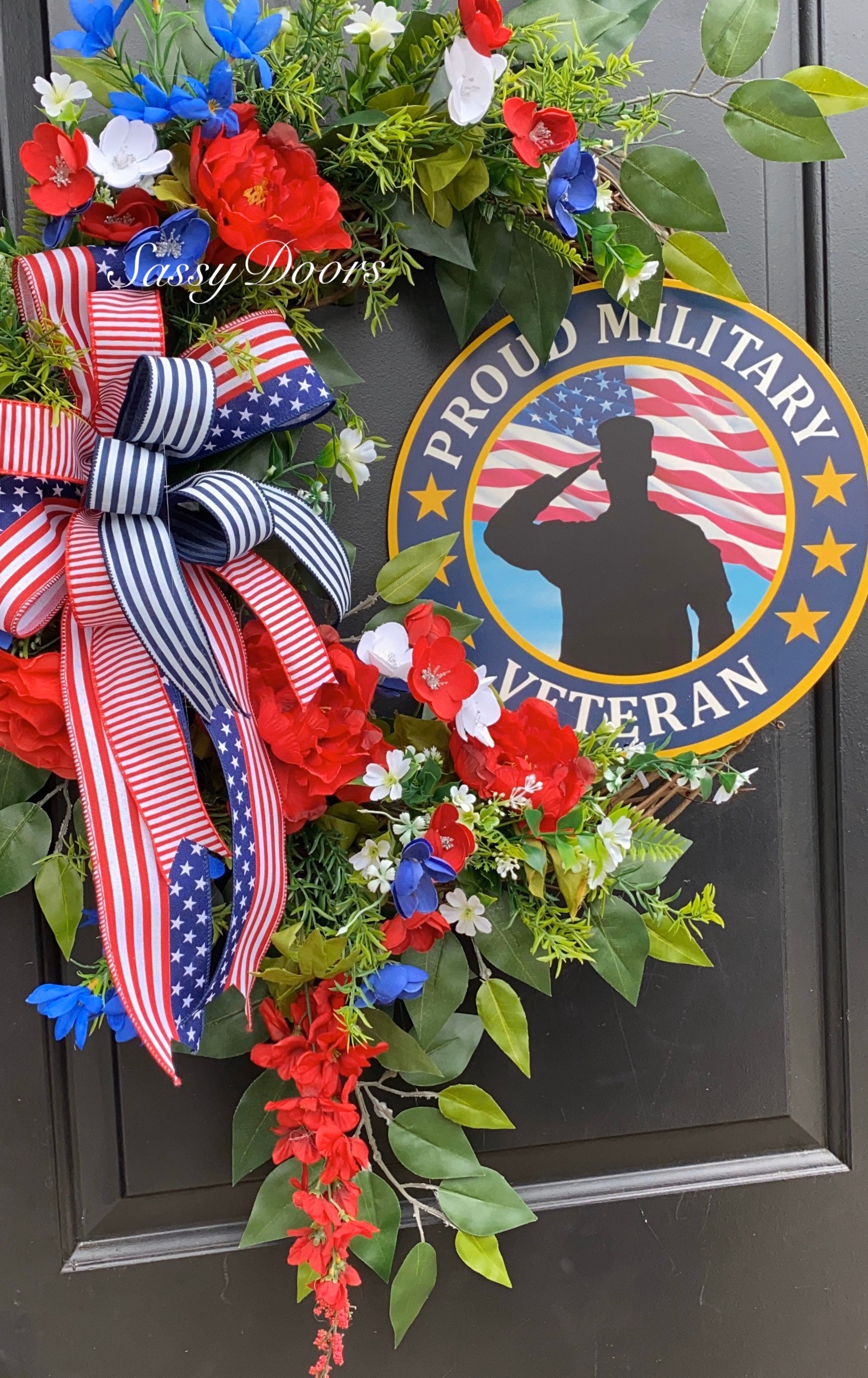 Military Veterans Wreath, Patriotic Wreath, Memorial Day Wreath ...