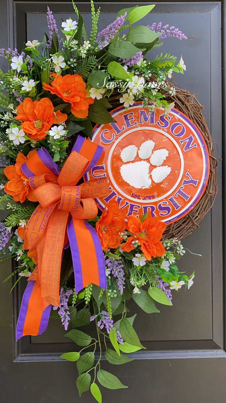 Clemson Wreath Clemson University Clemson Football Clemson | Etsy