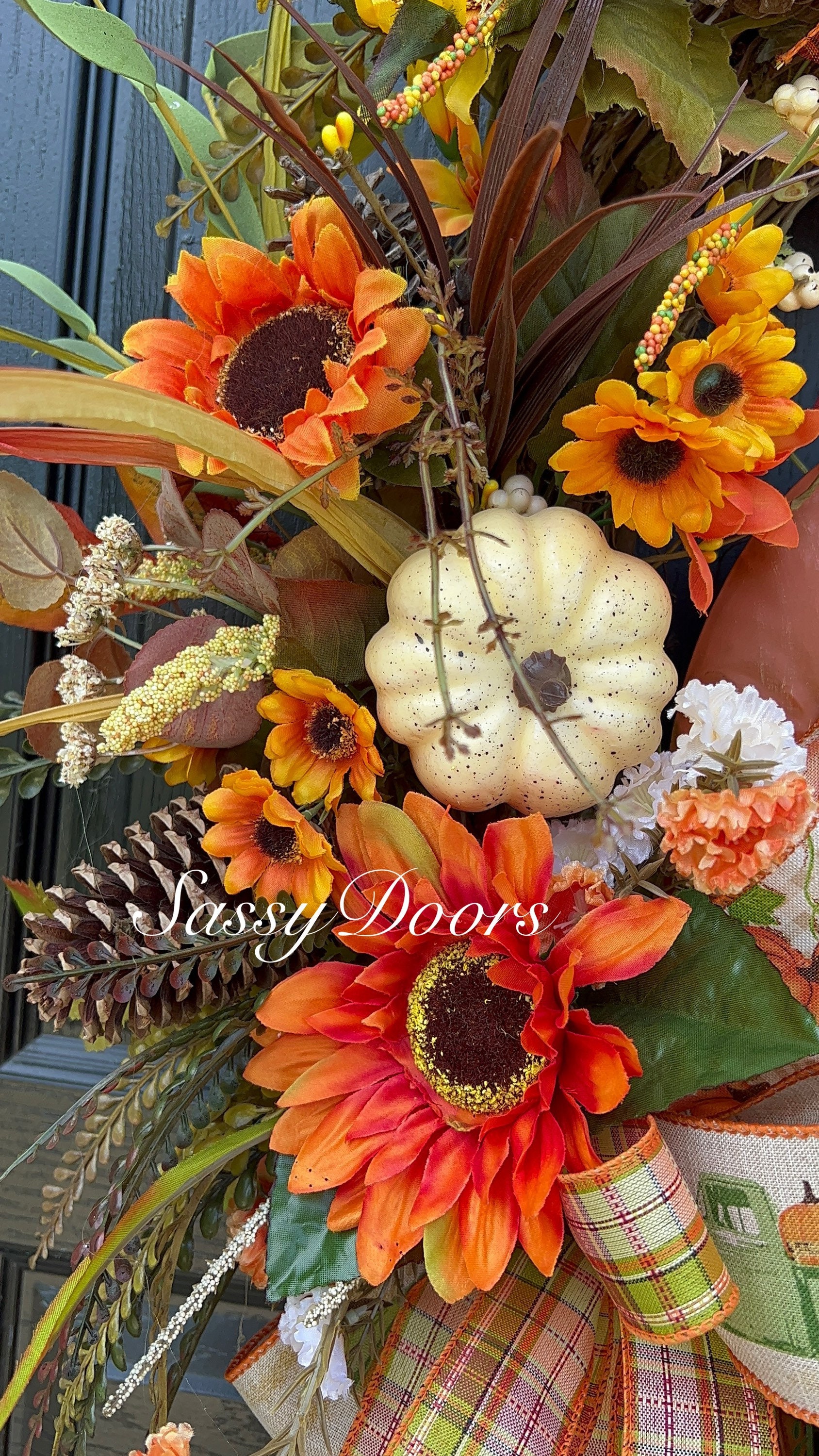 Sunflower Wreaths, Wreath With Sunflowers, Front Door Wreath, Sassy ...