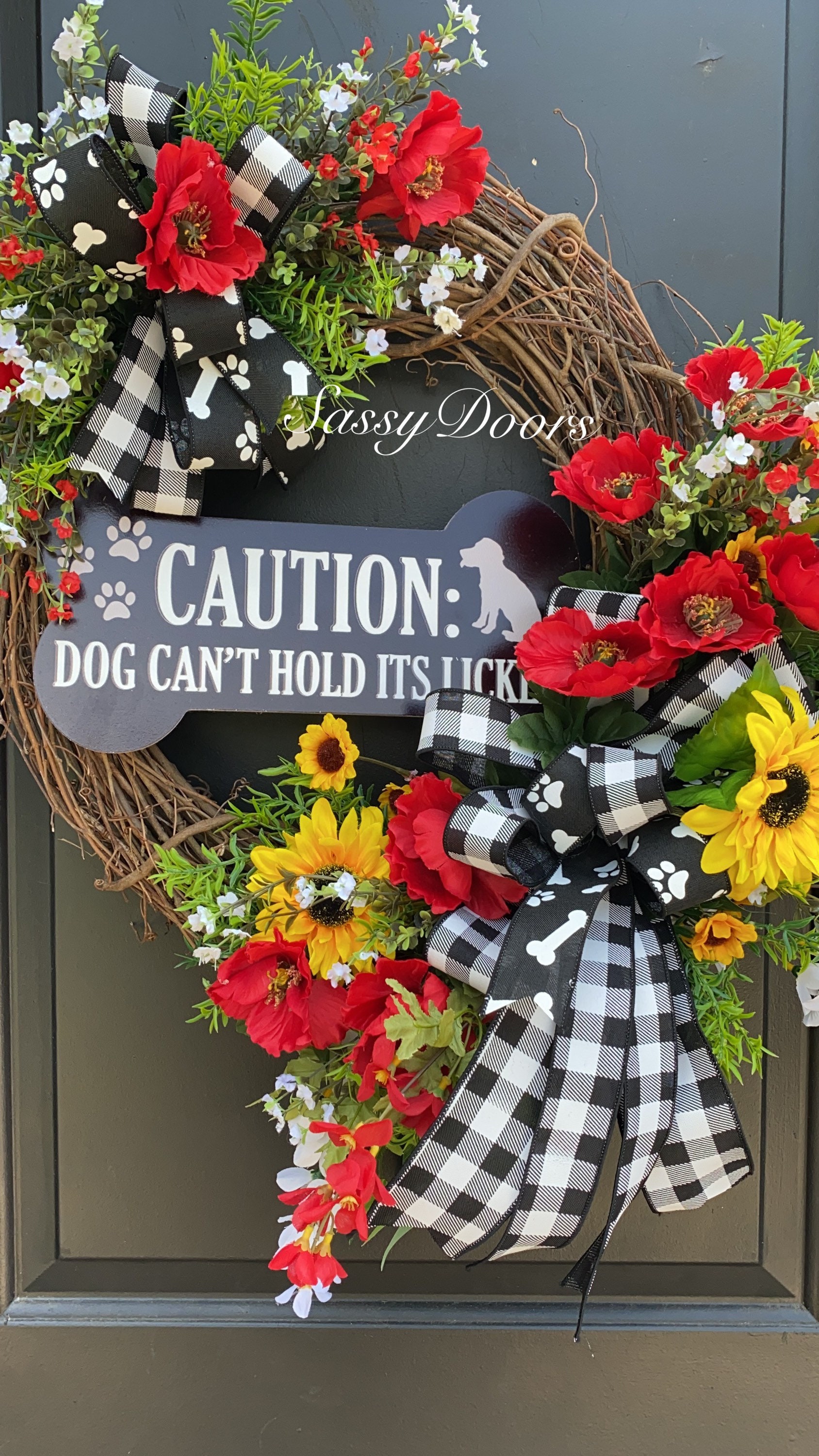 Dog Wreath, Paw Print Wreath, Animal Lovers Wreaths, Front Door Wreath ...