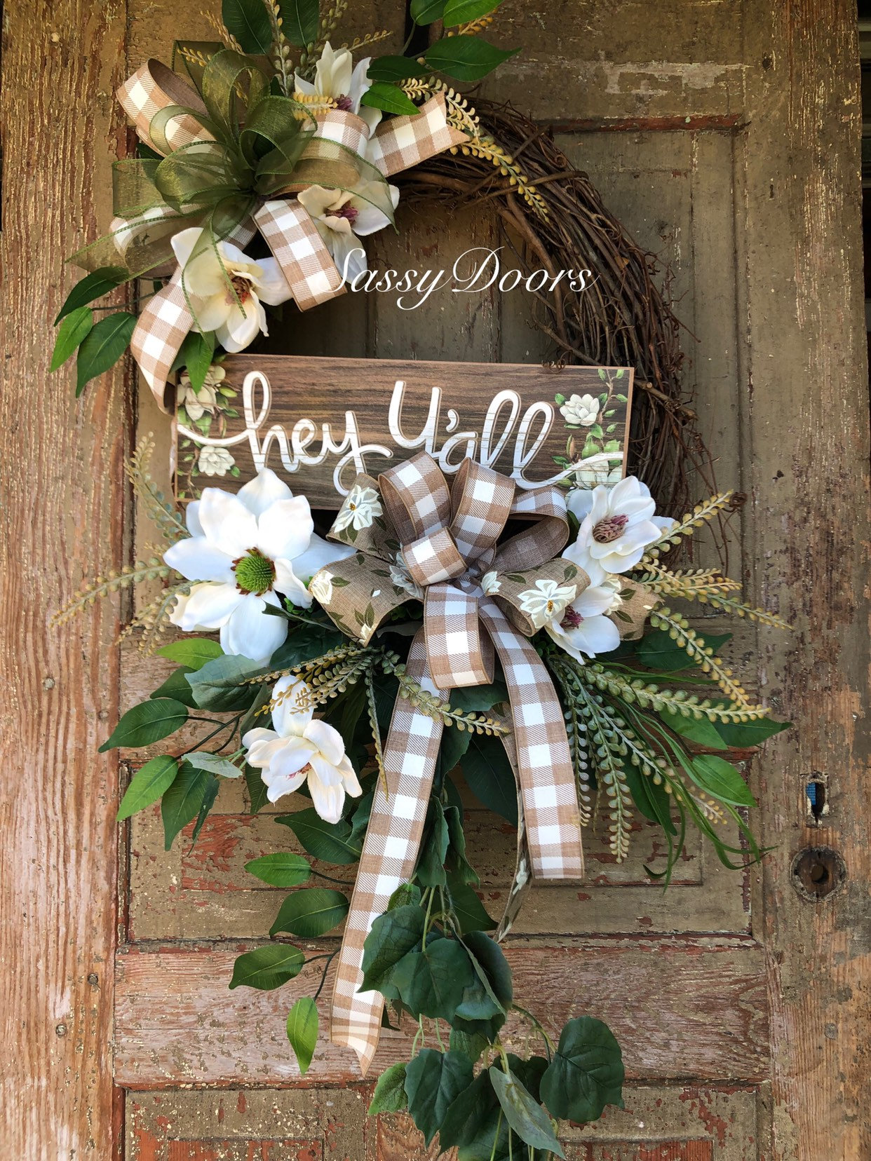 Everyday Wreath-Grapevine Wreath-Magnolia Wreath For Front Door- Wreath ...