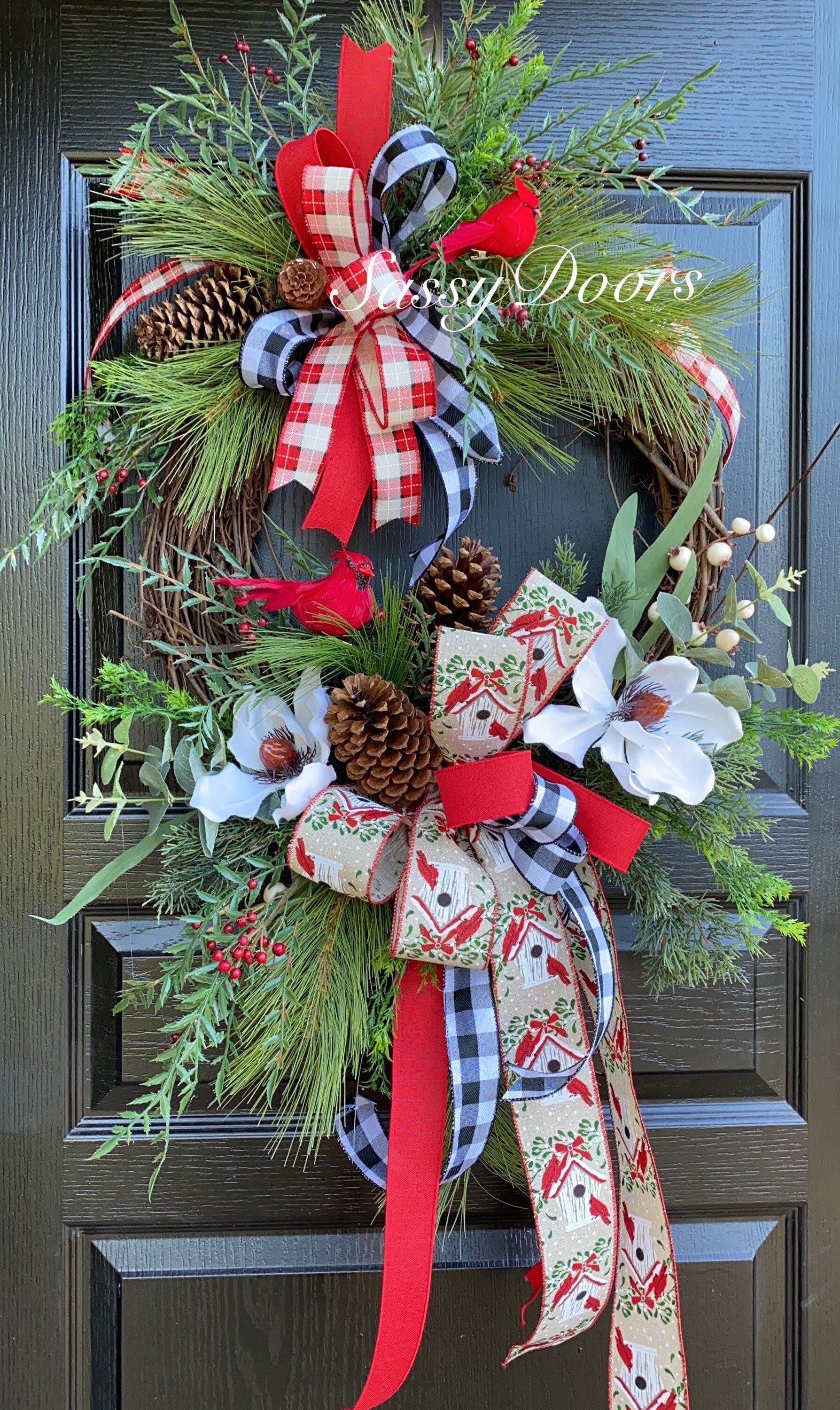Red Cardinal Wreath, Christmas Wreath, Winter Front Door Wreath ...
