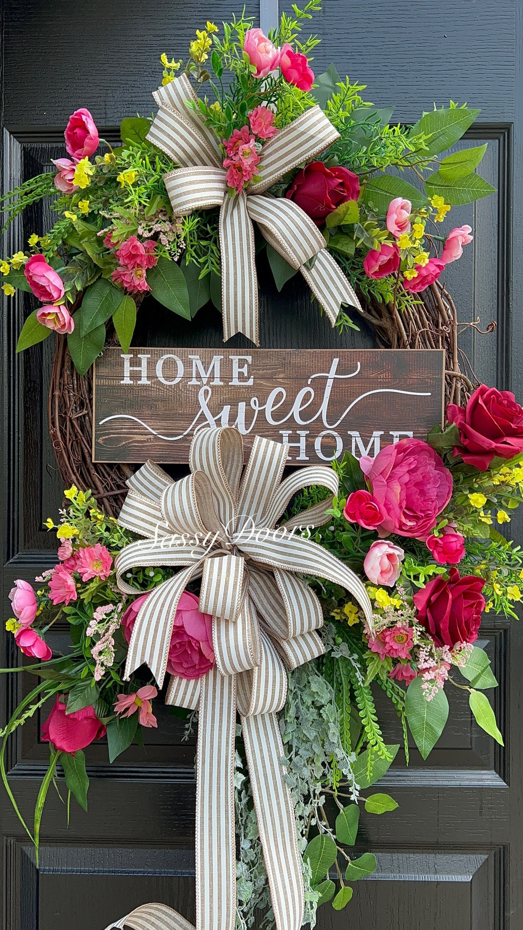 Spring Wreath, Peony Wreath, SassyDoors Wreath, Peony And Rose Garden ...