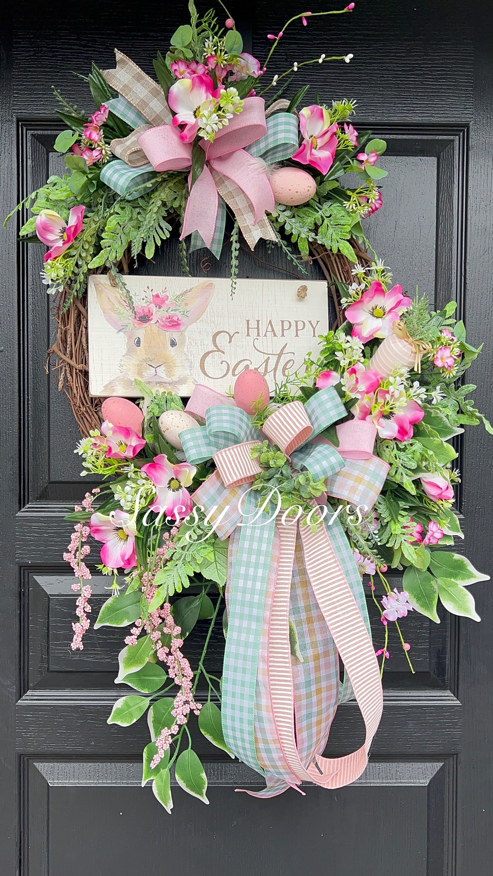 Easter Wreaths, Easter Grapevine Wreath, Spring Wreath, Sassy Doors ...