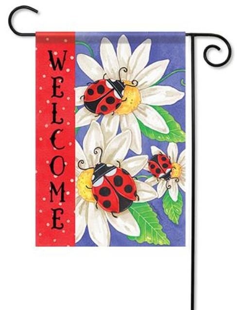 Lady Bug Garden Flag- Daisy Flag-Daises and Lady Bug Flag- Whimsical ...