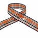 Fall Plaid Ribbon, Orange Plaid Ribbon, Navy Blue Plaid Ribbon, Wired ...
