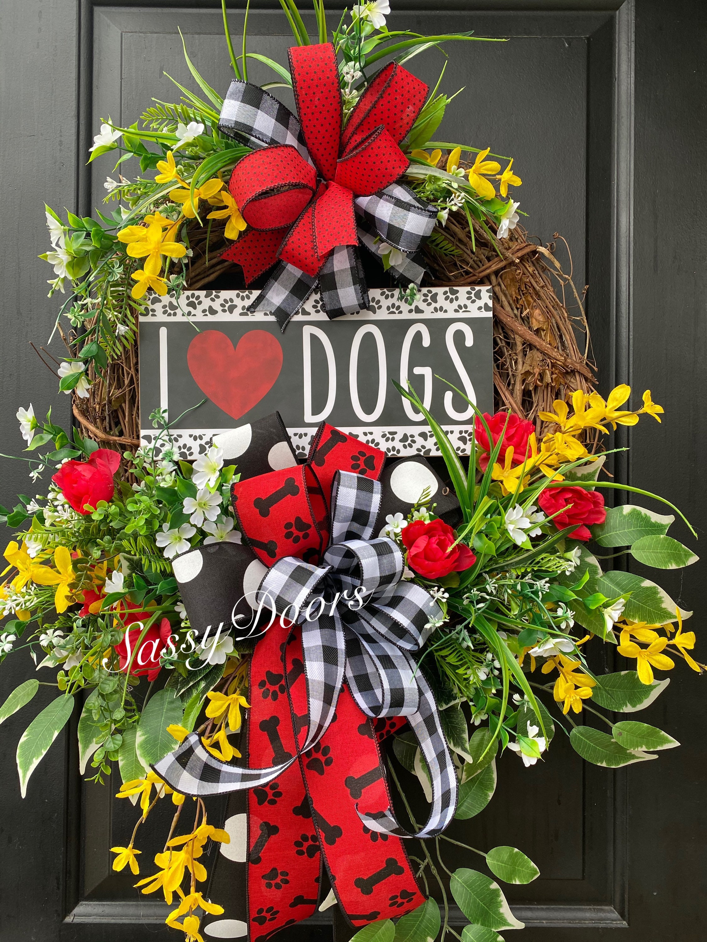 Everyday Wreath, Dog Rescue Wreath, Paw Print Wreath, Animal Lovers ...