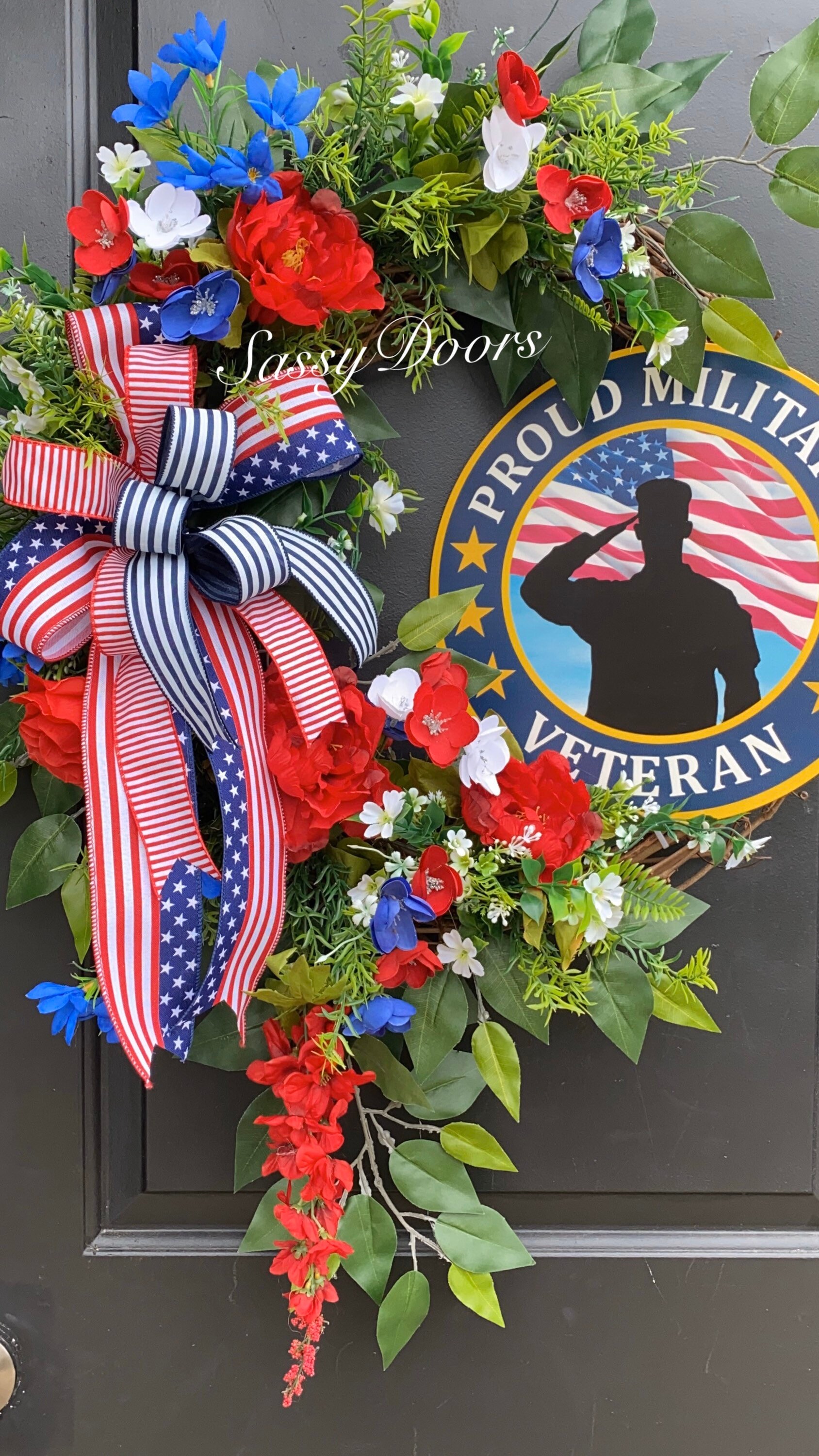 Military Veterans Wreath, Patriotic Wreath, Memorial Day Wreath ...