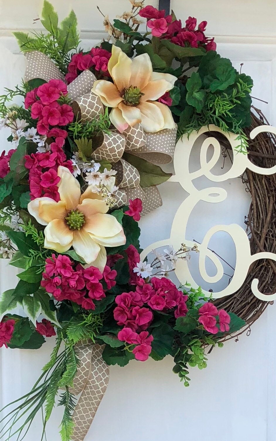 Monogram Wreath- Everyday Wreath-Grapevine Wreath-Wreath For Front Door ...